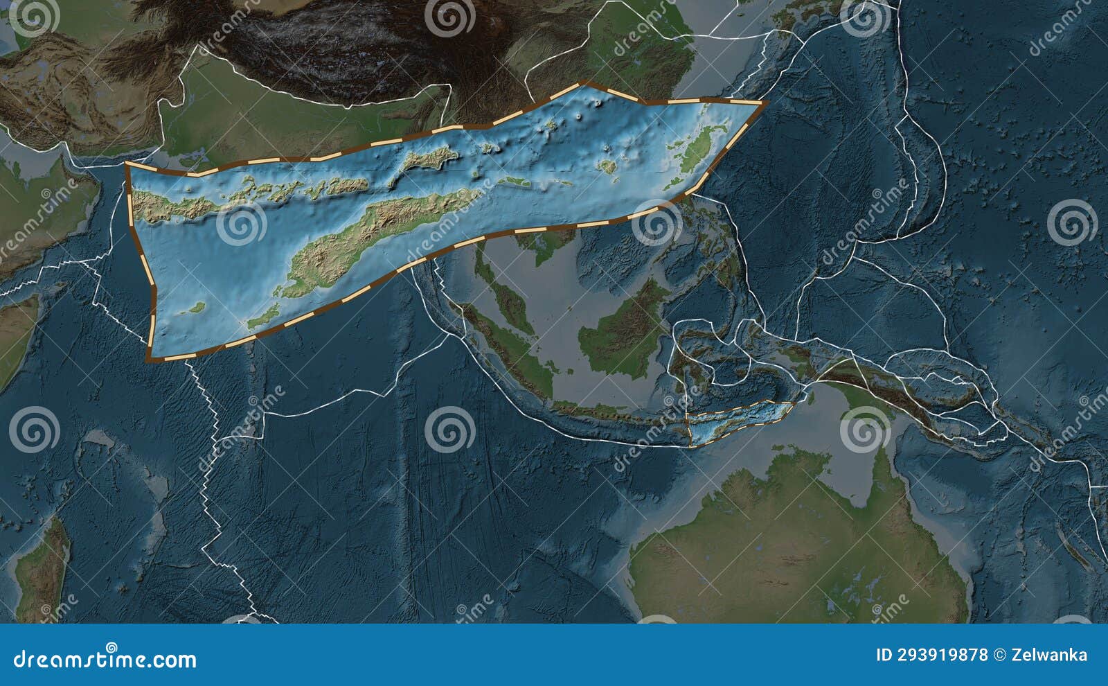 Timor Plate Extracted. Patterson Cylindrical. Topografic Stock ...