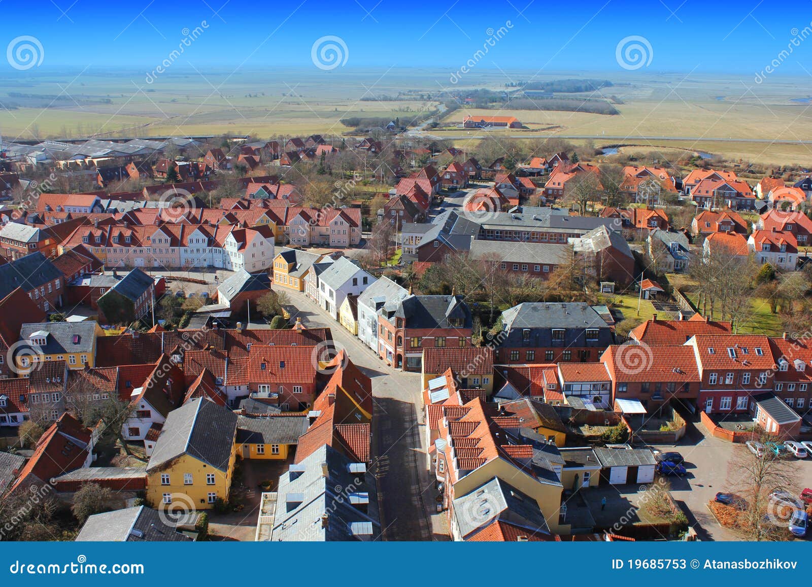 Areal View Over Ribe, Denmark Stock Image - Image of castle, harbor ...