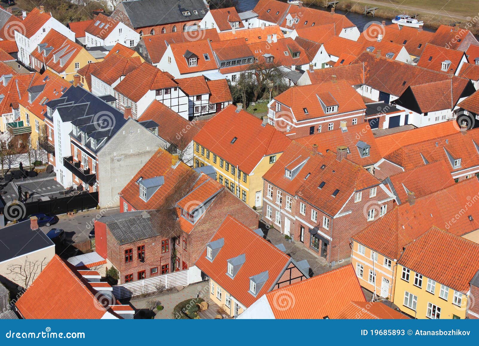 Areal View Over Ribe, Denmark Stock Image - Image of sunny, cloud: 19685893