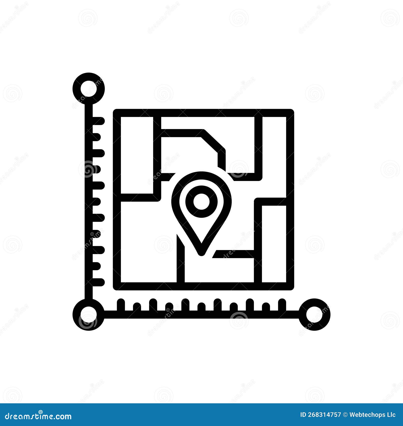 Black Line Icon for Areas, Location and Zone Stock Illustration ...