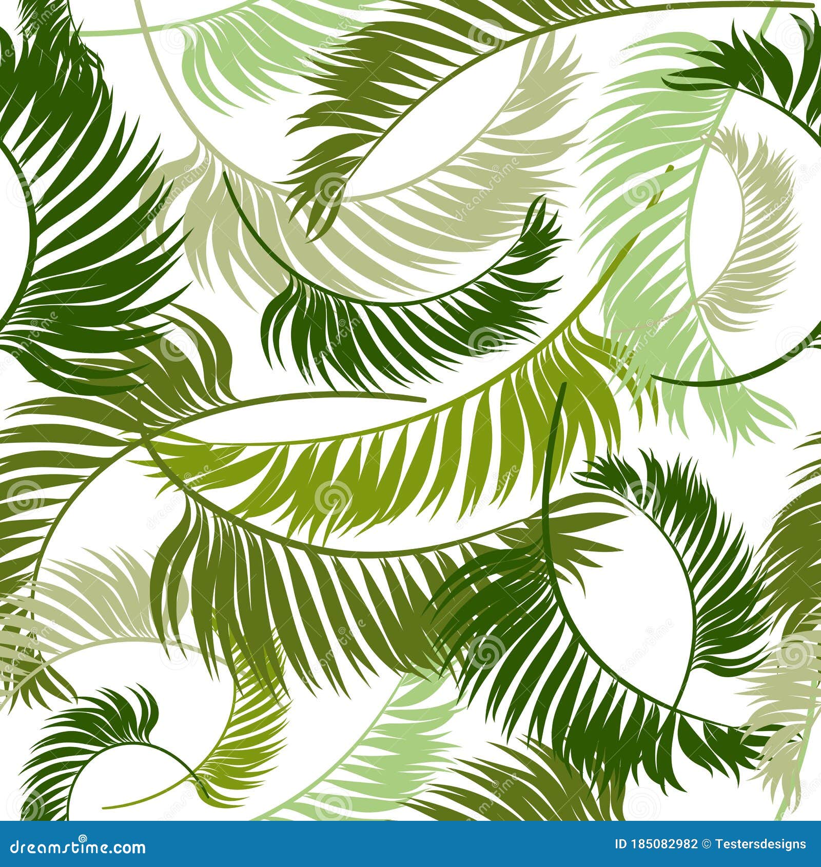 Areca Palm Sketch by Hand Drawing.Plam Leaf Vector Pattern on White ...