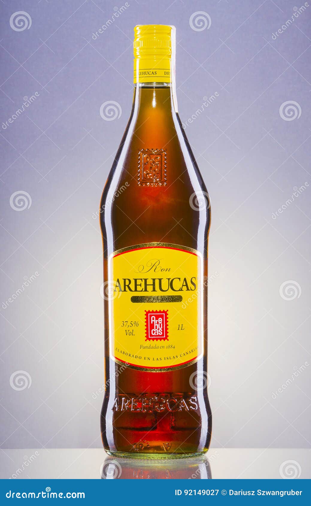 Arehucas Rum on Gradient Background. Editorial Photography - Image of ...