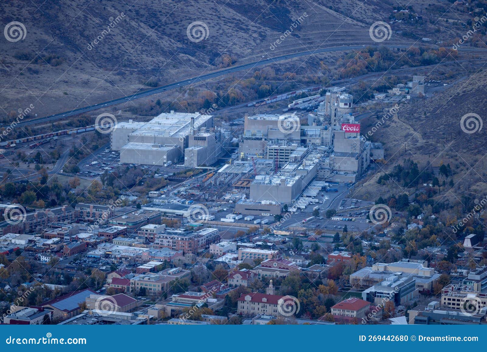 Areial View of a Town Surrounded by Rocks Stock Photo - Image of ...