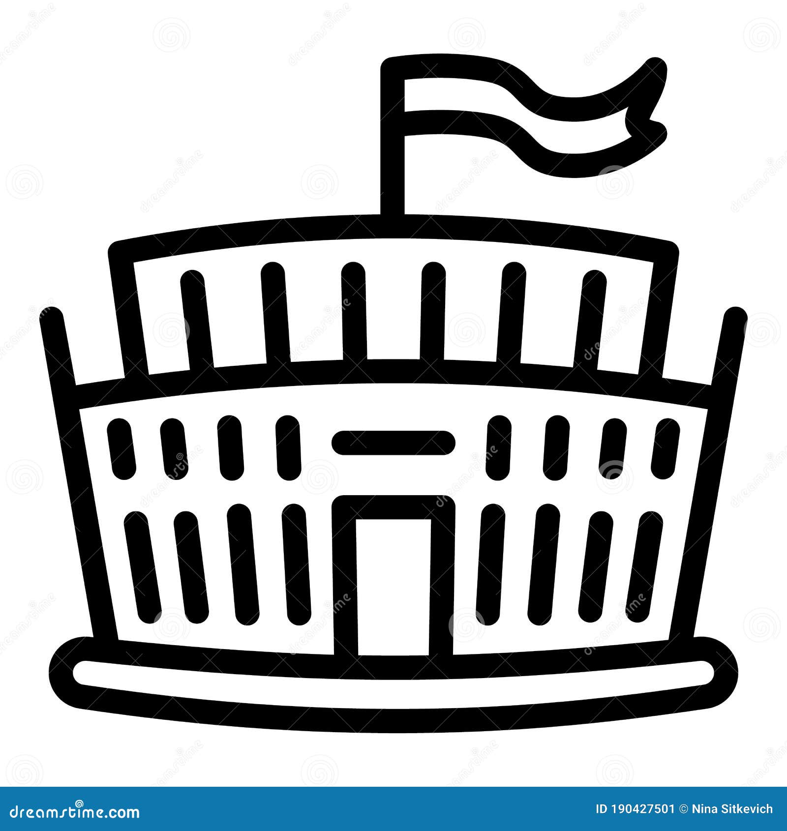 Arena Scene Icon, Outline Style Stock Vector - Illustration of isolated ...