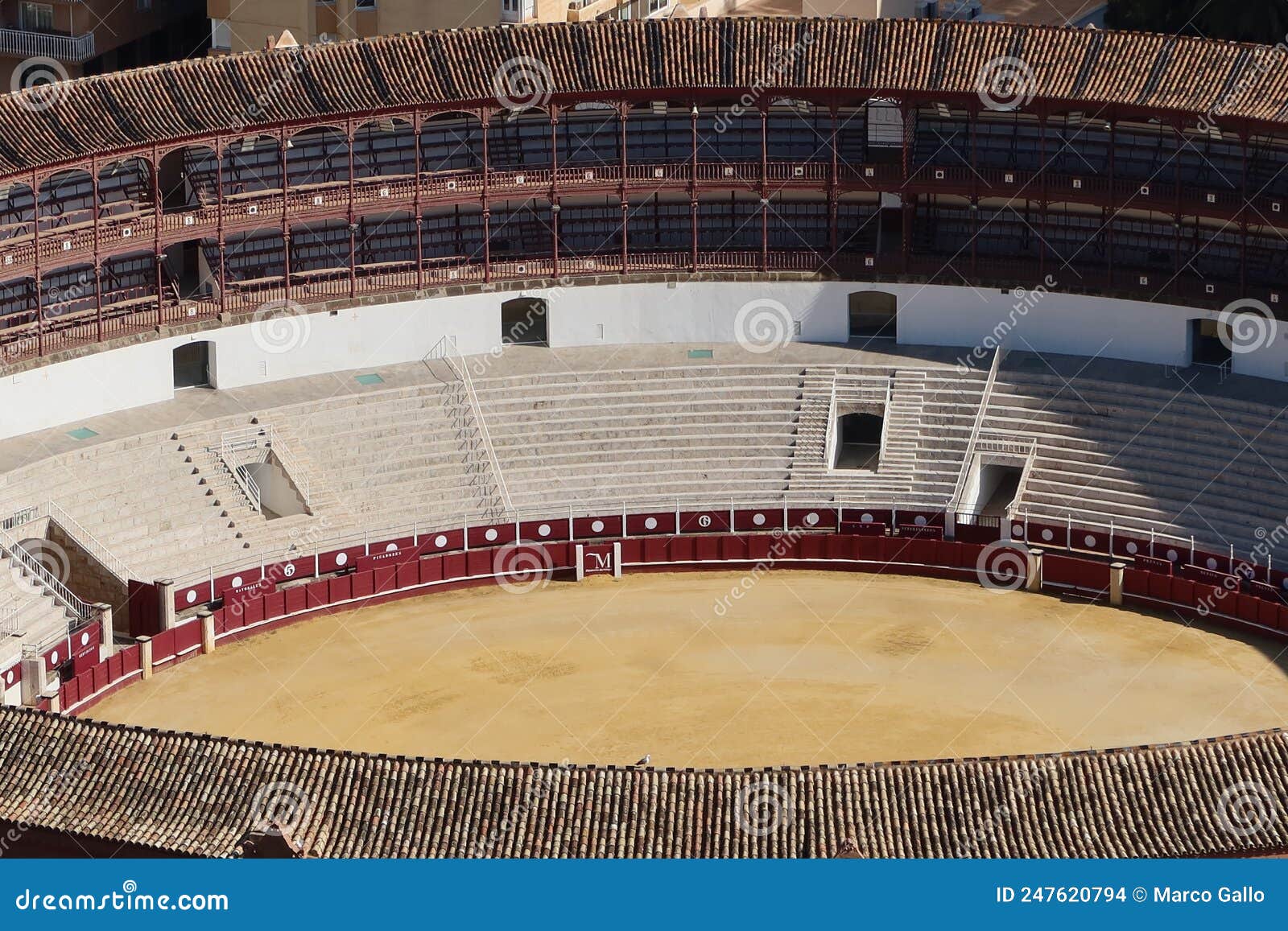 Arena, Stands and Upper Boxes of the Malaga Bullring. Spain Stock Photo ...