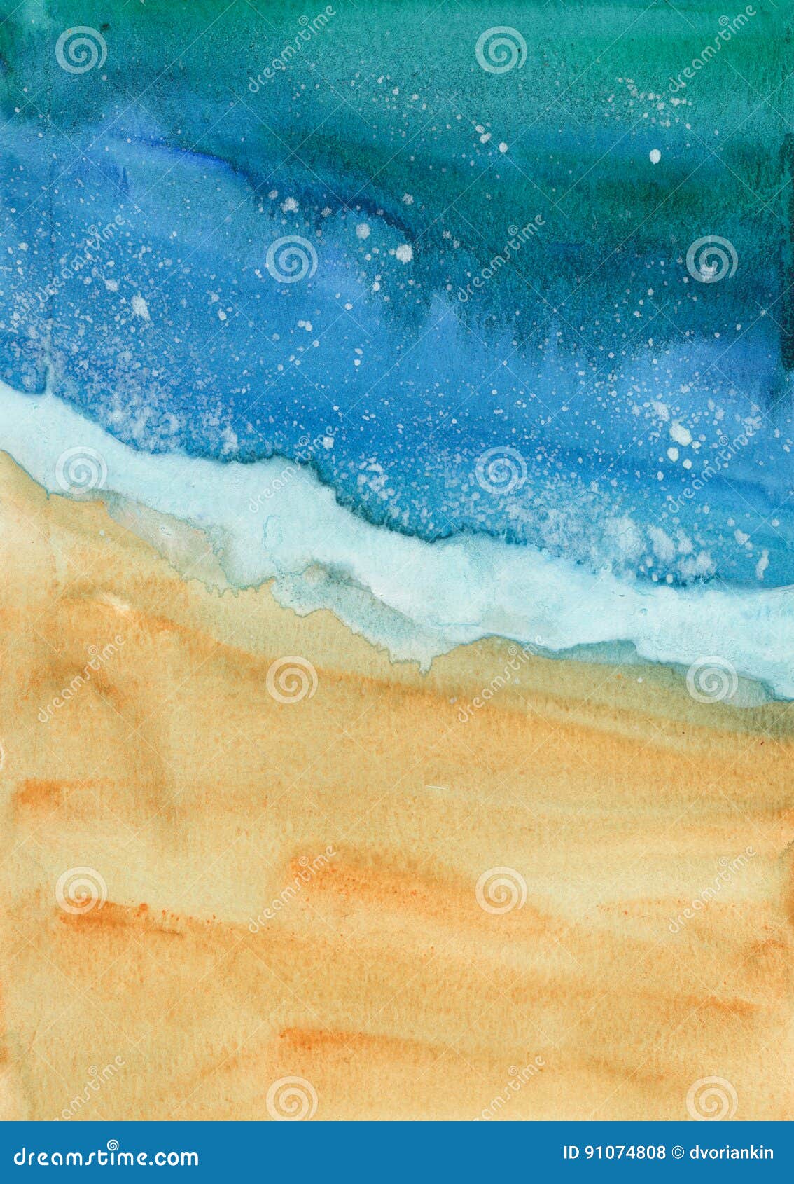 Arena y mar stock de ilustración. Ilustración de verano - 91074808