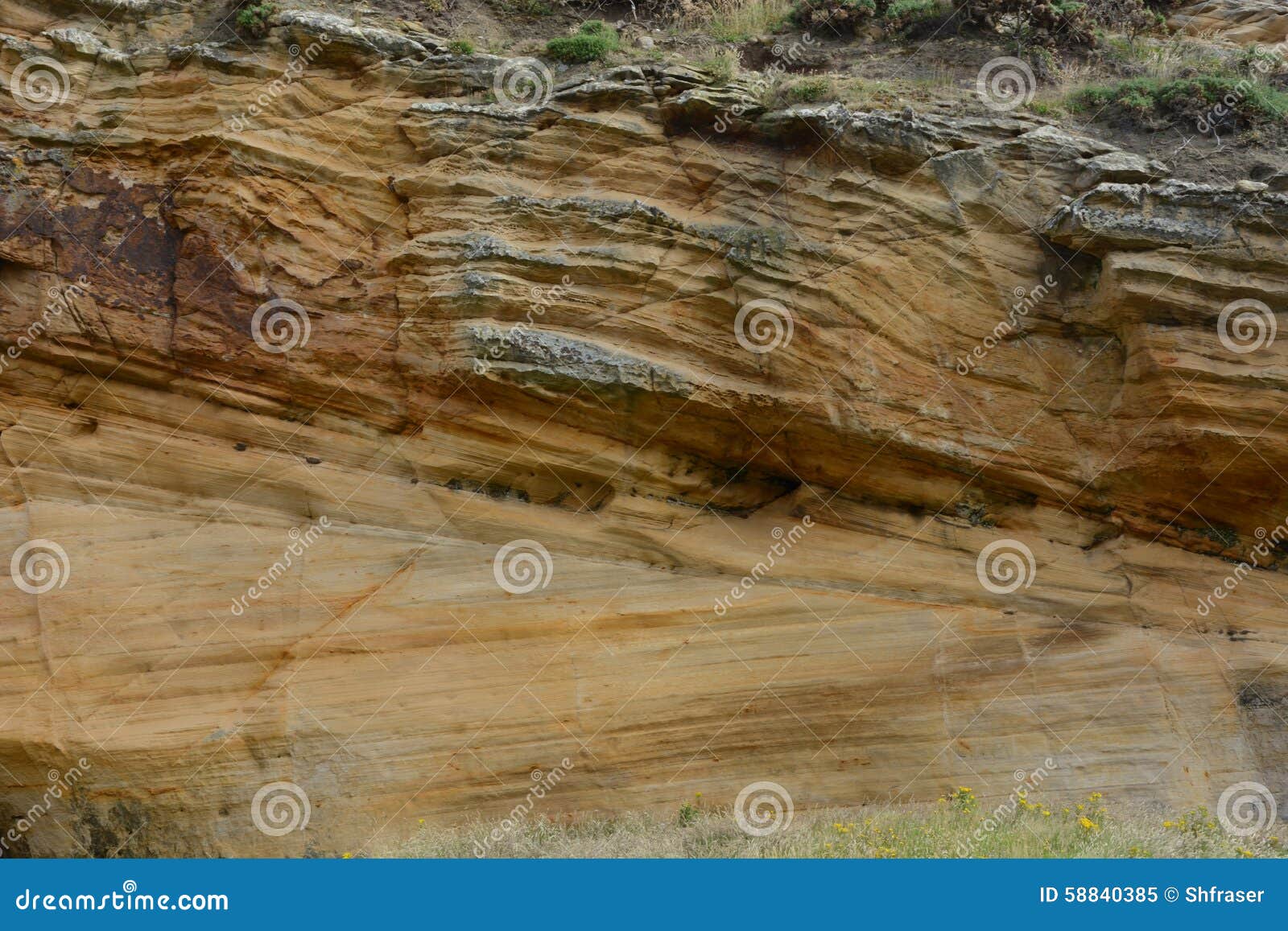 Arenito Que Mergulha Na Angra De Clashach Imagem de Stock - Imagem de ...