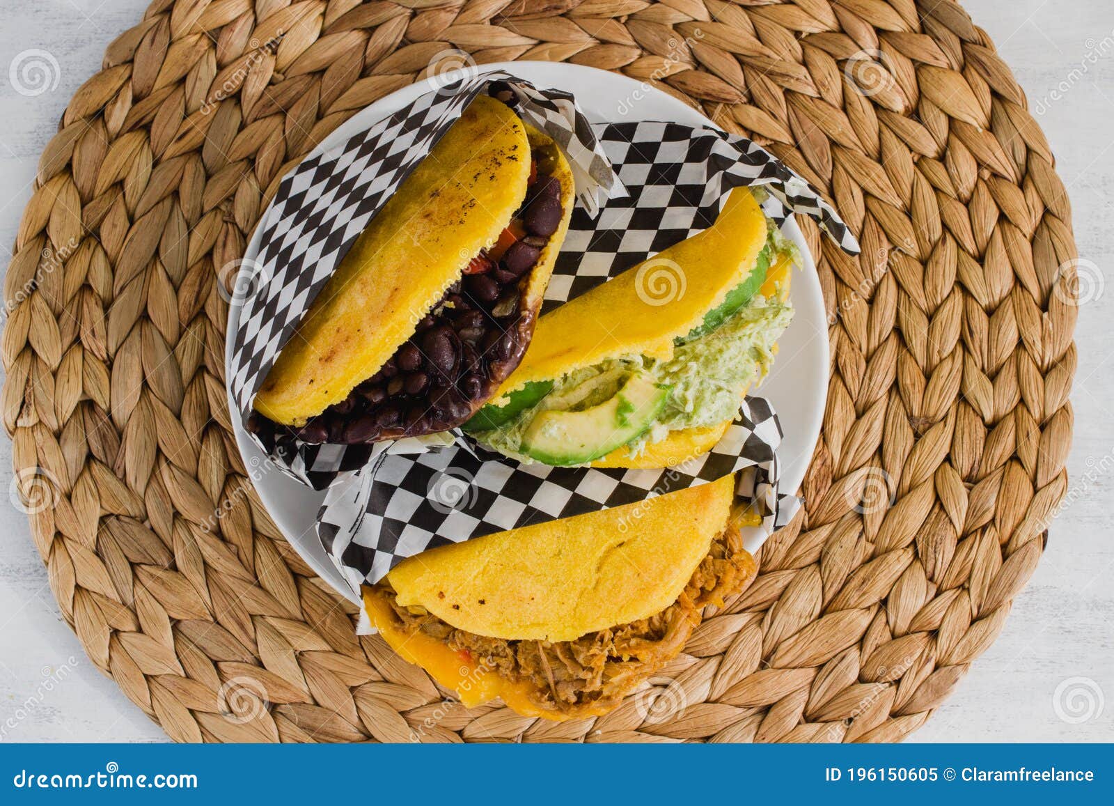 Arepas on a Rustic Background Stock Image - Image of flatlay, fast ...