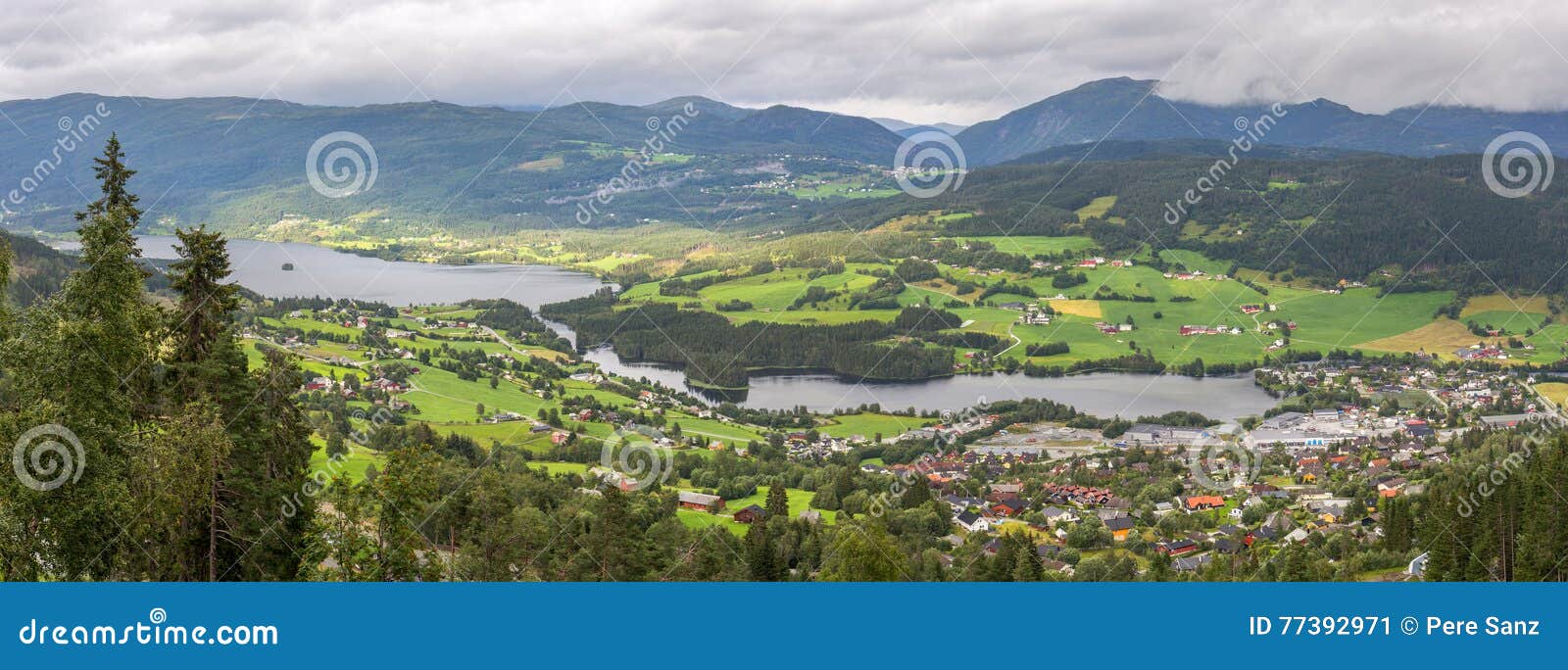Arerial Panoramic View of Voss, Norway Stock Image - Image of norwegian ...