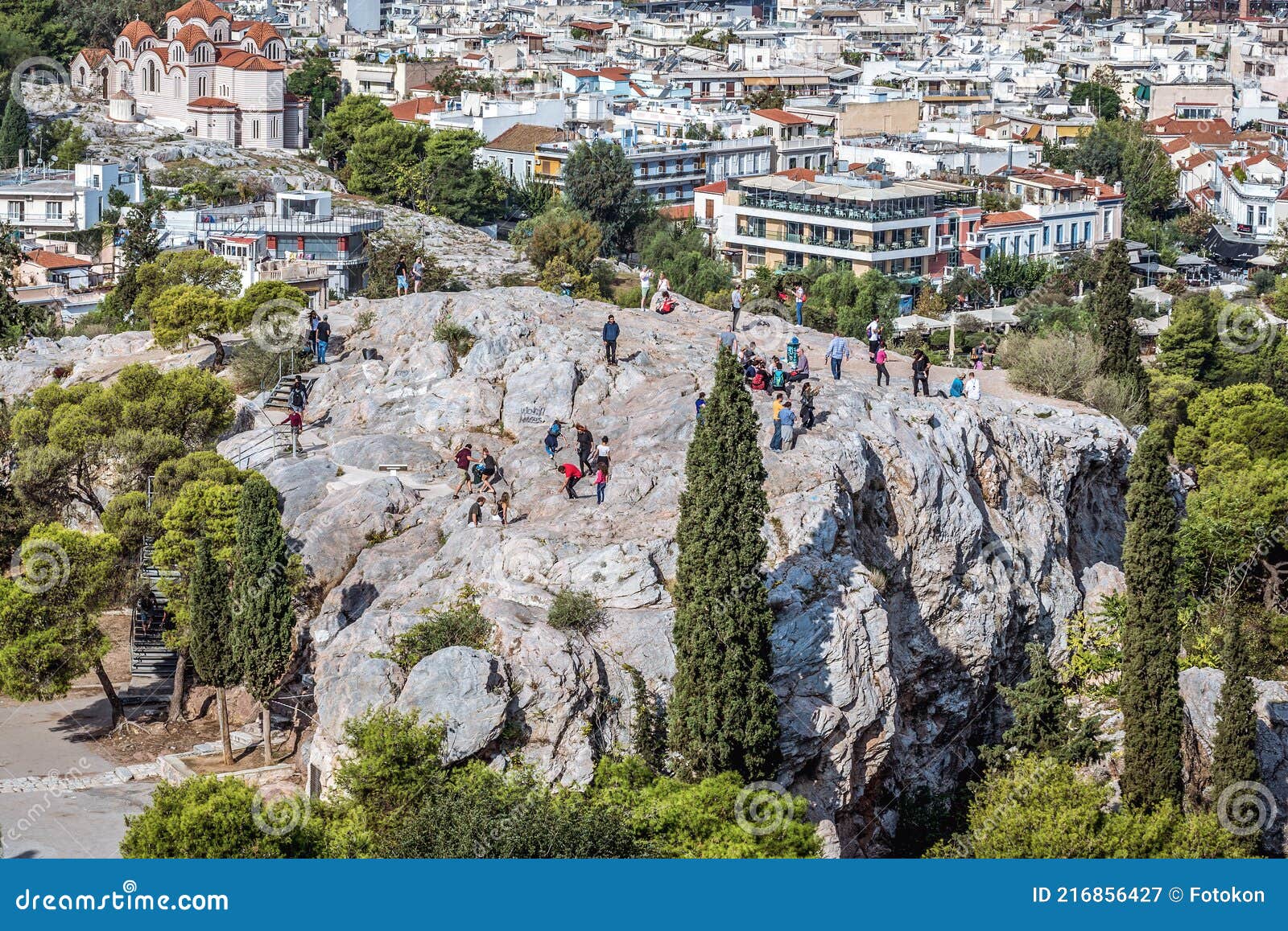 Ares Rock in Athens City, Greece Editorial Photography - Image of rock ...