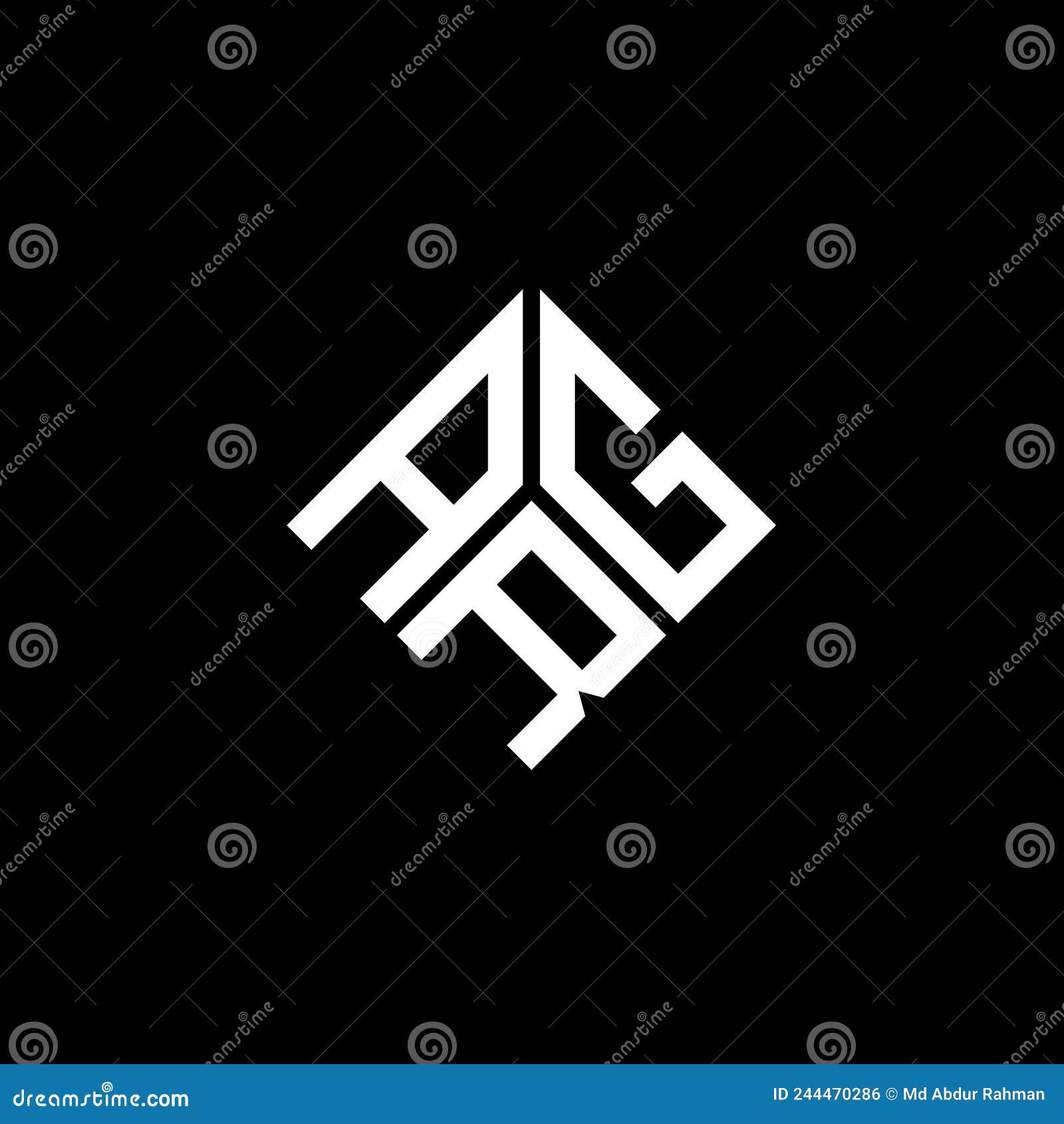 ARG Letter Logo Design on Black Background. ARG Creative Initials ...