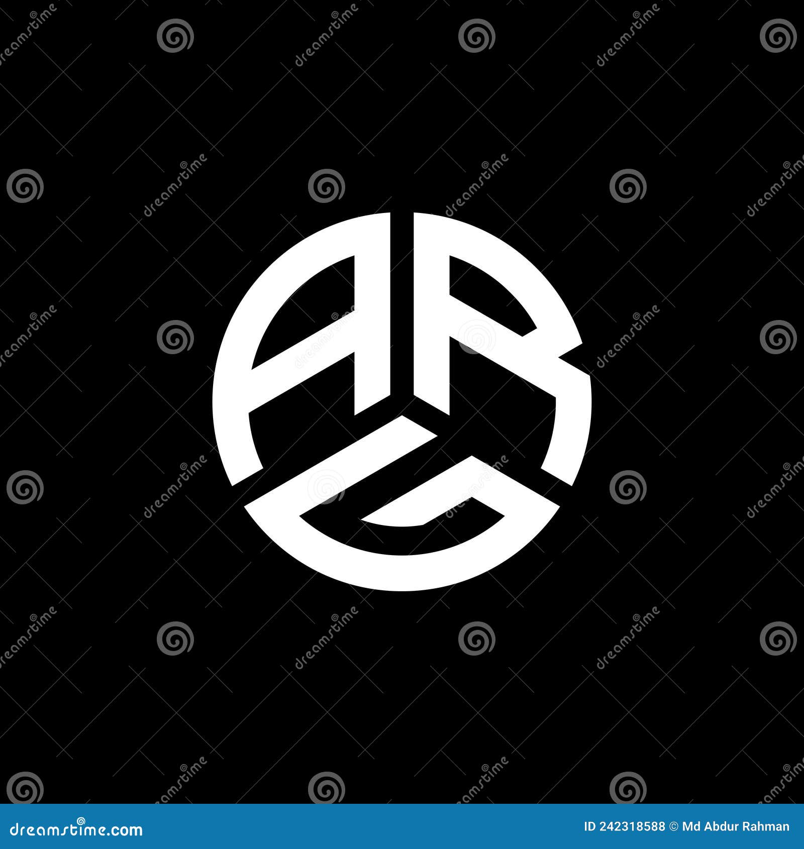 ARG Letter Logo Design On White Background. ARG Creative Initials ...