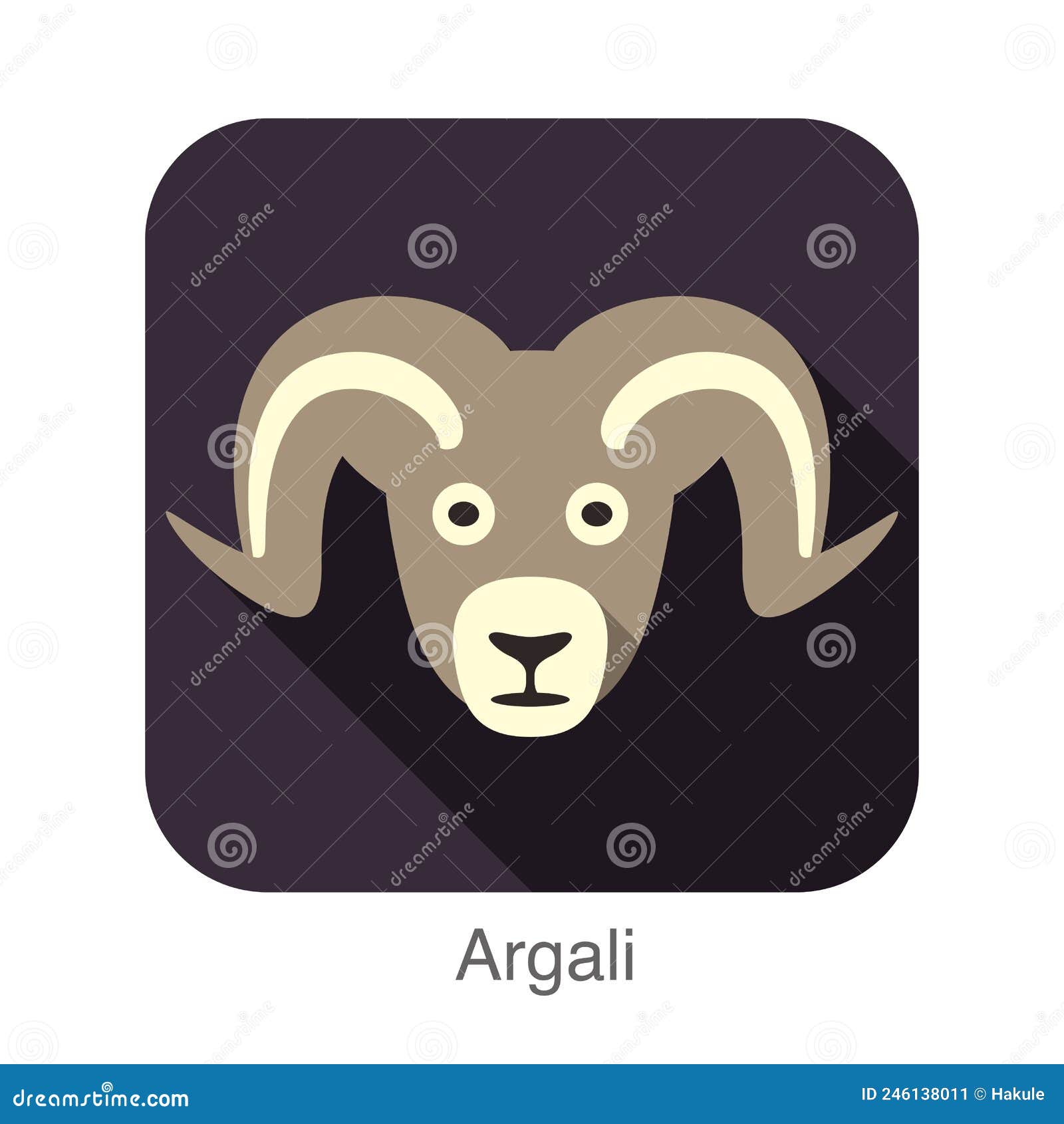 Argali animal face icon stock vector. Illustration of character - 246138011