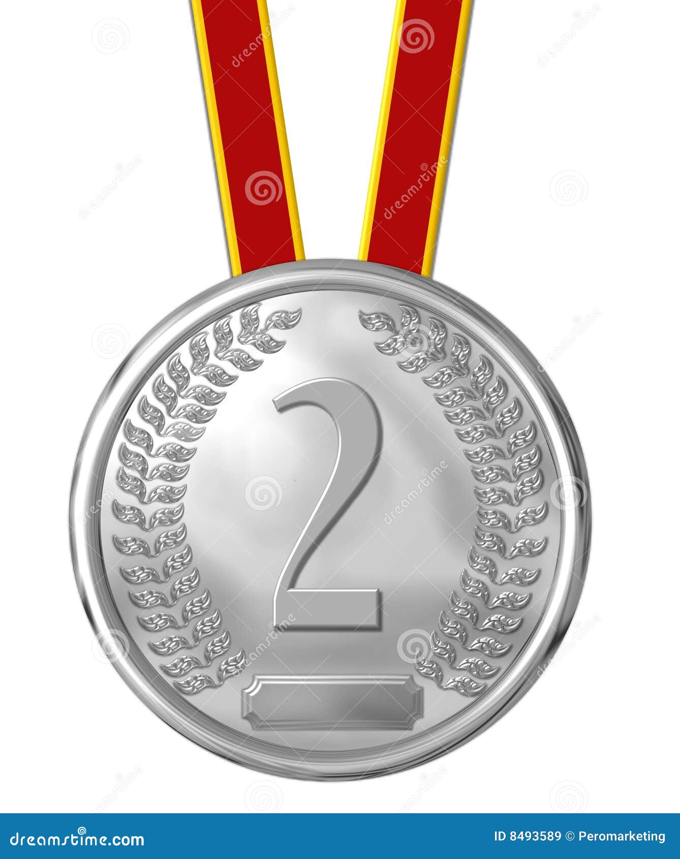 Argent De Numéro De 2 Médailles Illustration Stock - Image: 8493589