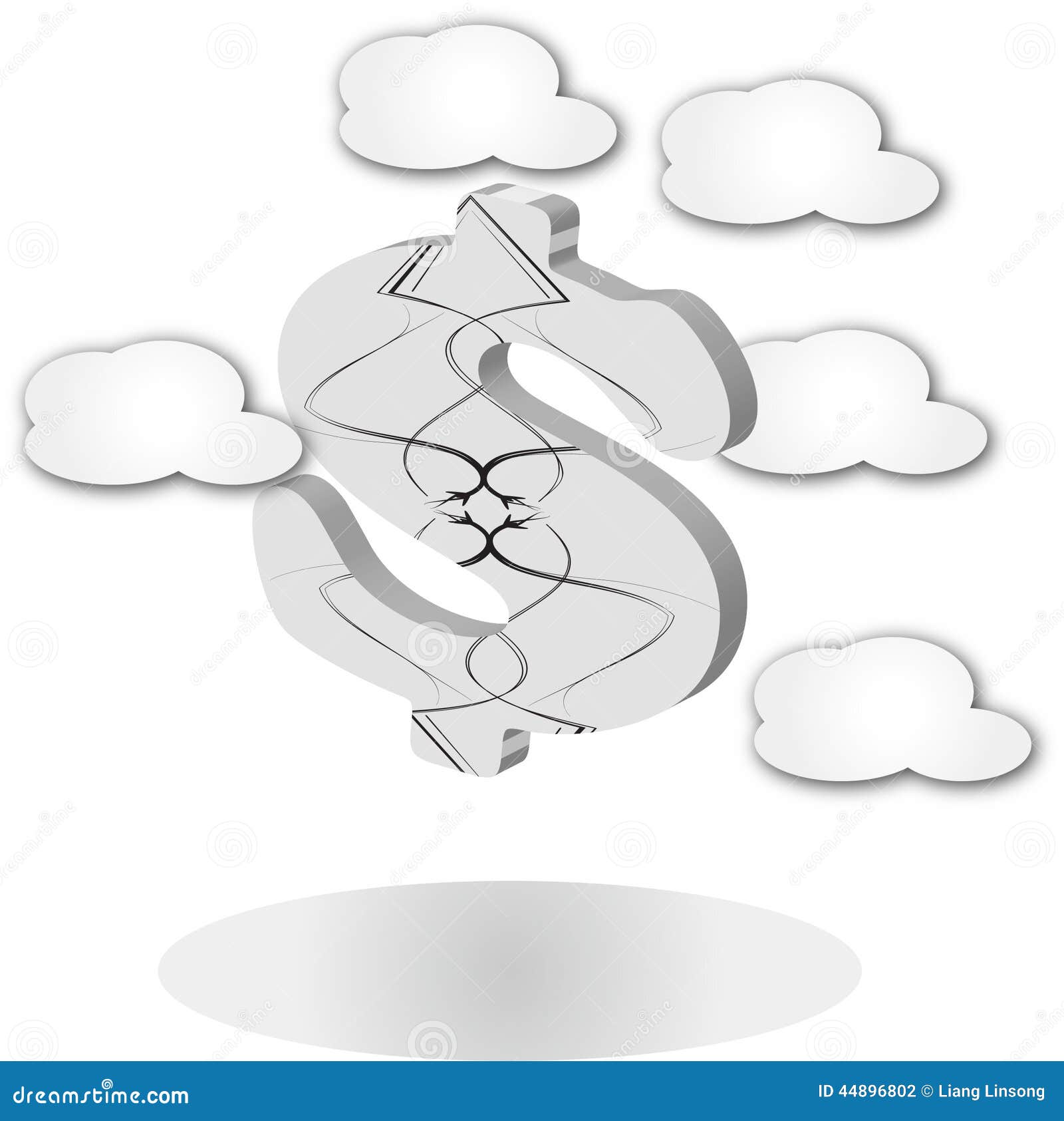 Argent Sign illustration stock. Illustration du nuageux - 44896802