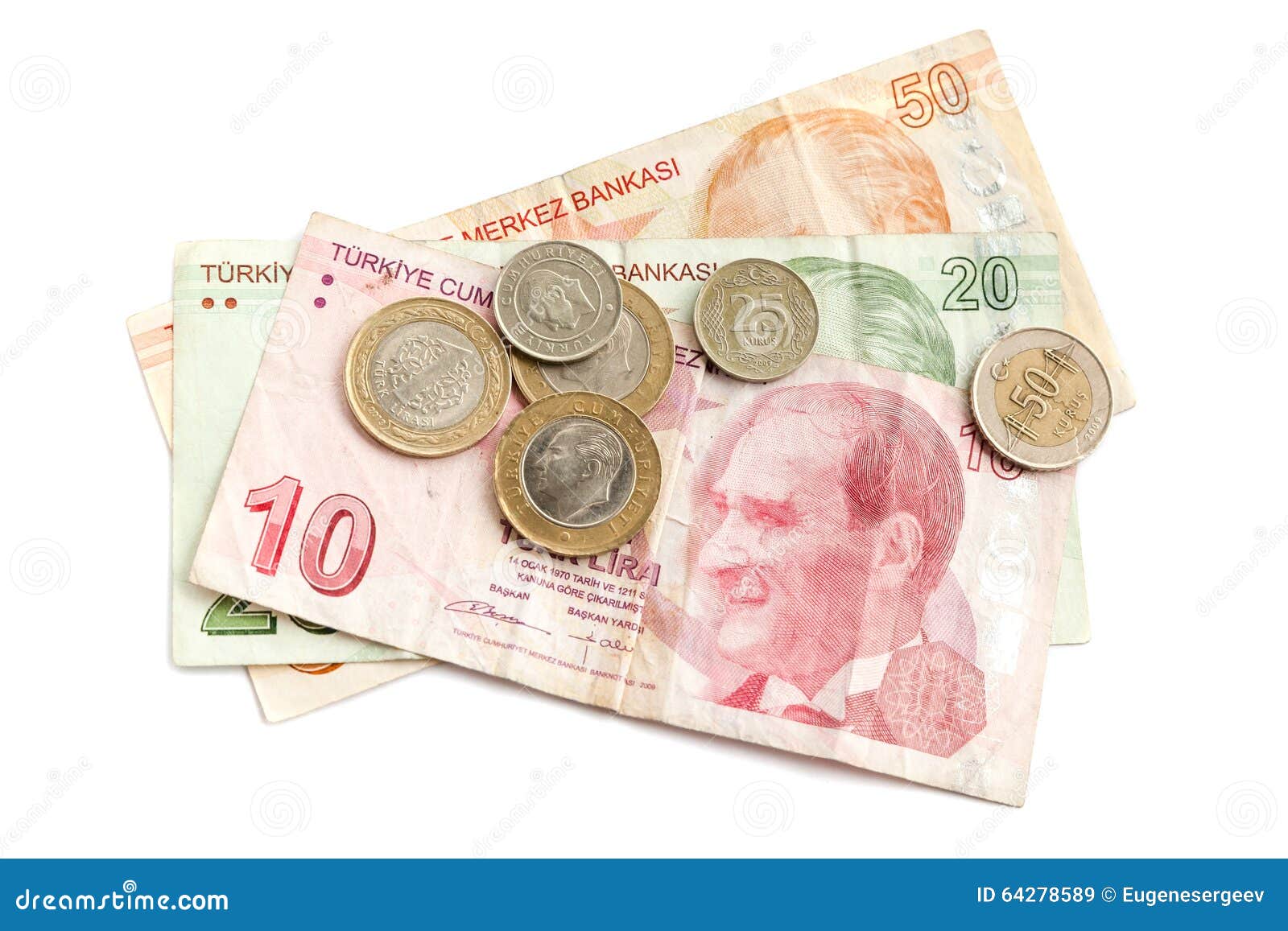 Argent Turc D'isolement Sur Le Fond Blanc Image stock - Image du coloré ...