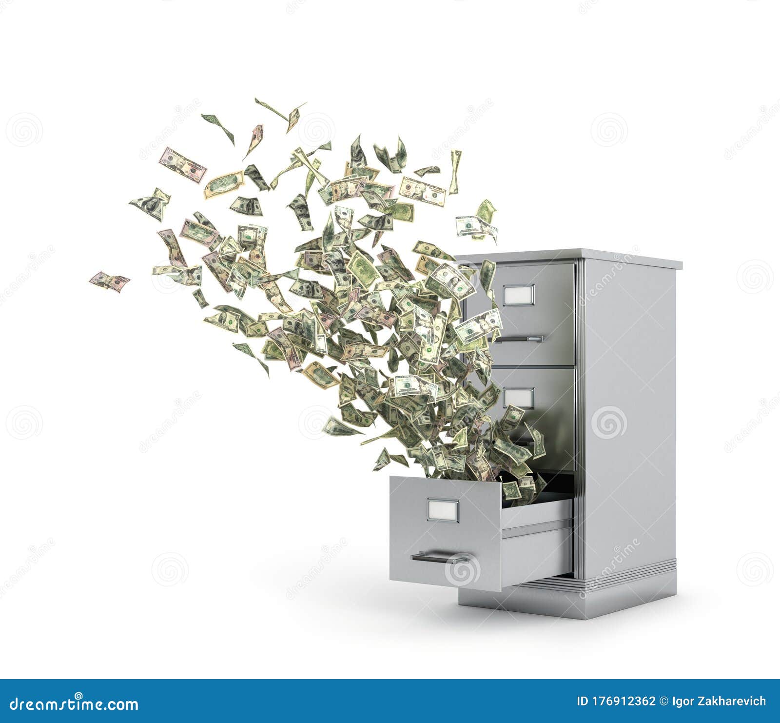 Argent Volant D'un Casier Pour Stocker Des Documents. Illustration ...