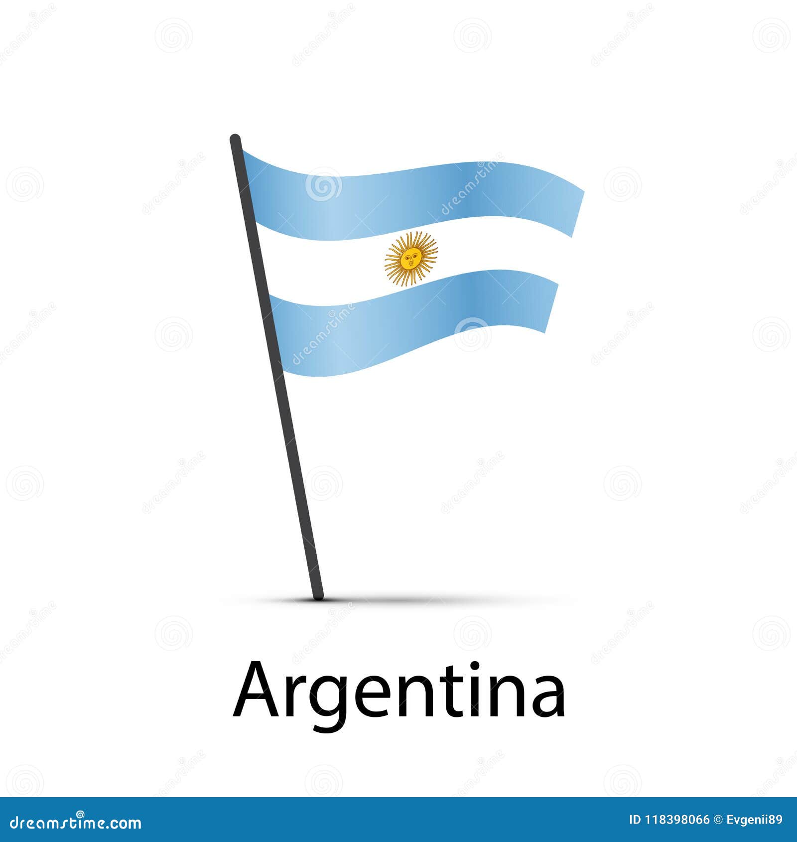 Argentina Map Element With 3D Isometric Shape Vector Illustration ...