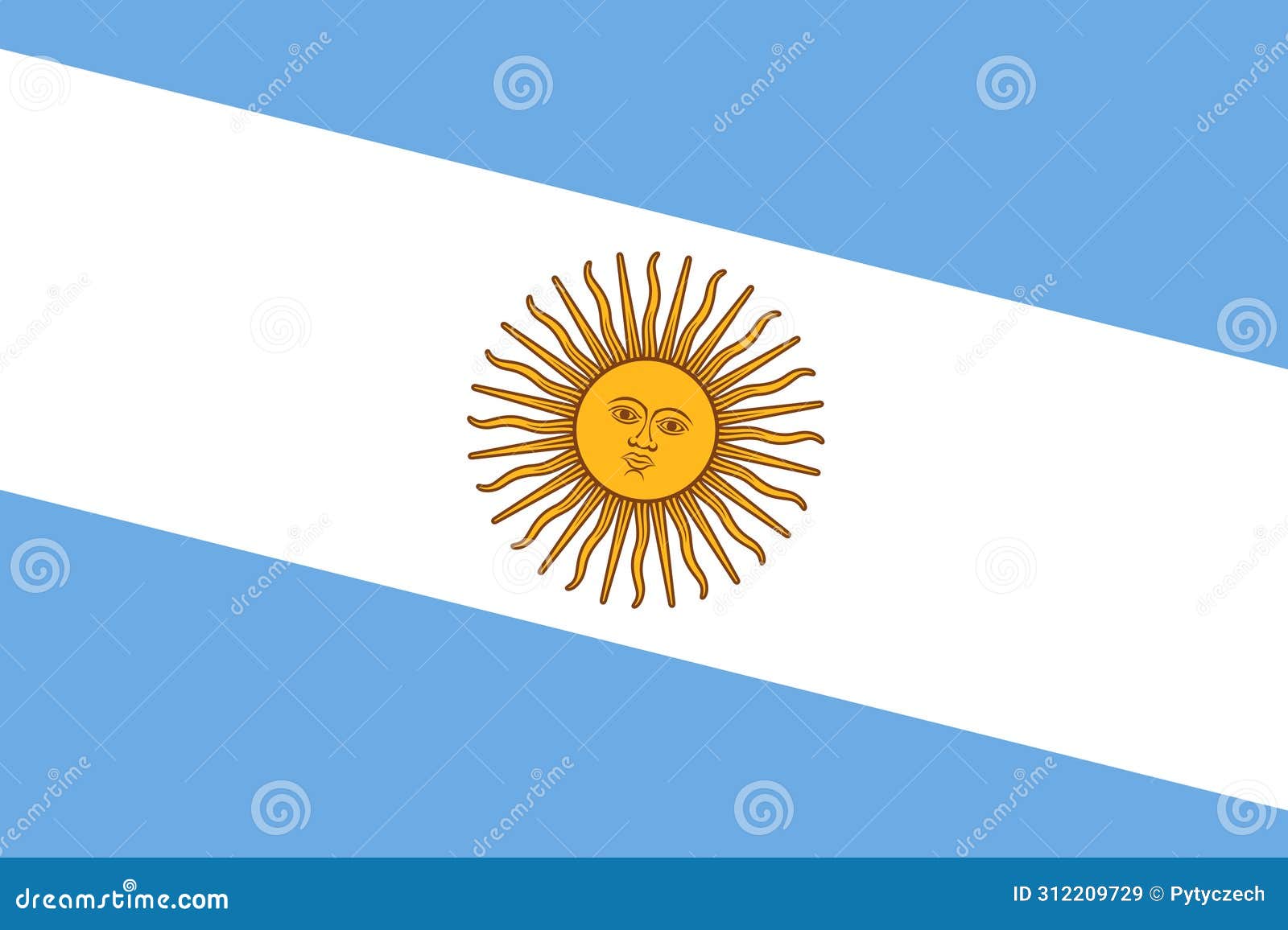 Rectagular Flag Cutout of Argentina Stock Illustration - Illustration ...