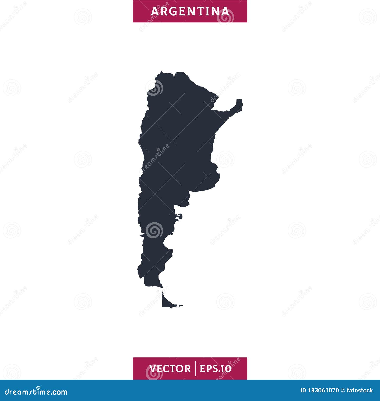 Argentina Map. High Detailed Map Vector in White Background. Editable ...
