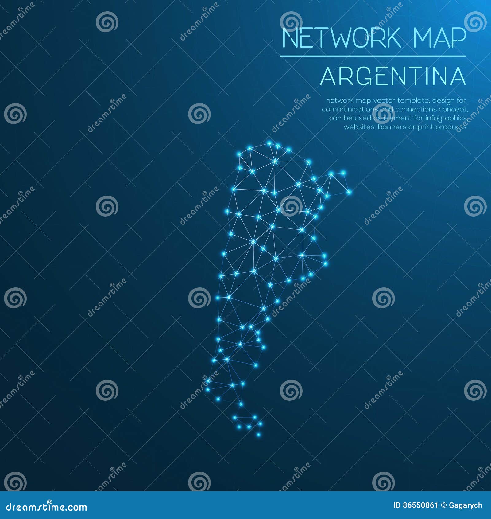 Argentina network map. stock vector. Illustration of communication ...