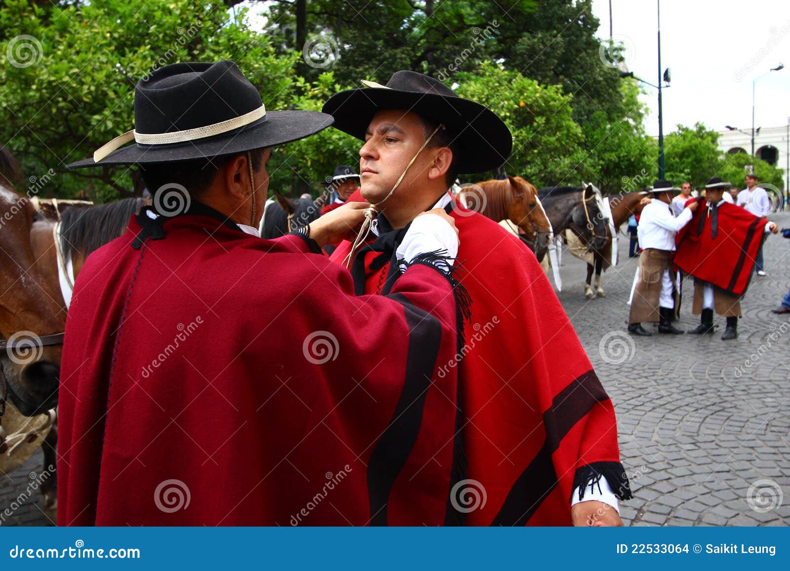Argentina Riders in Red Cape Editorial Stock Image - Image of south ...