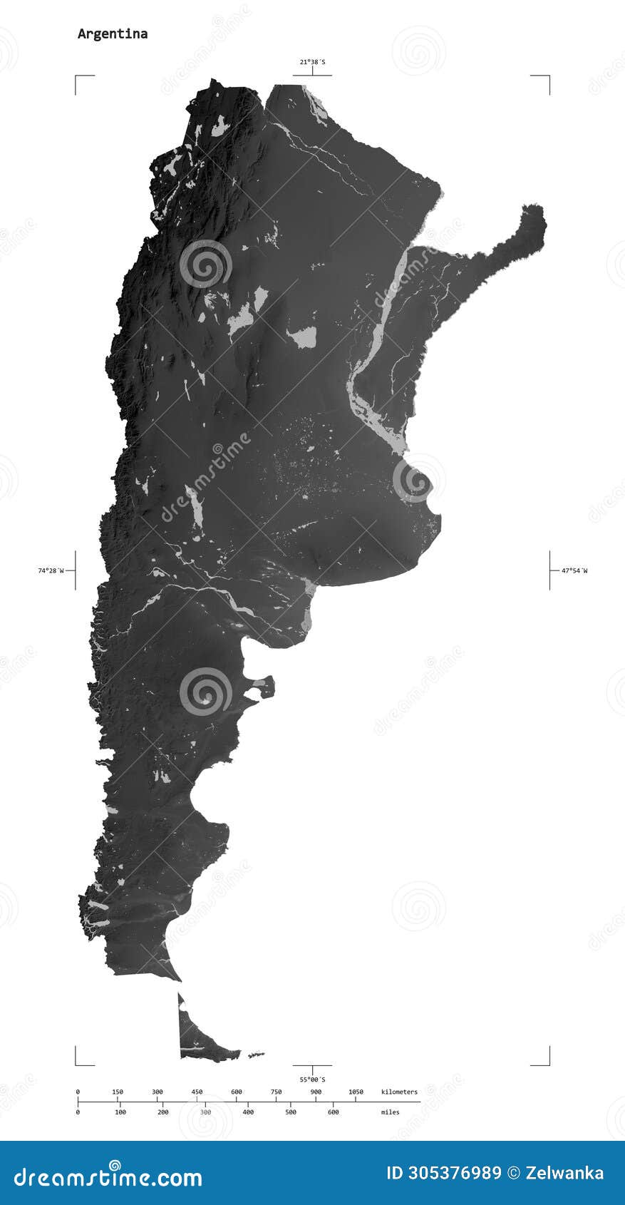 Argentina Shape on White. Grayscale Stock Illustration - Illustration ...