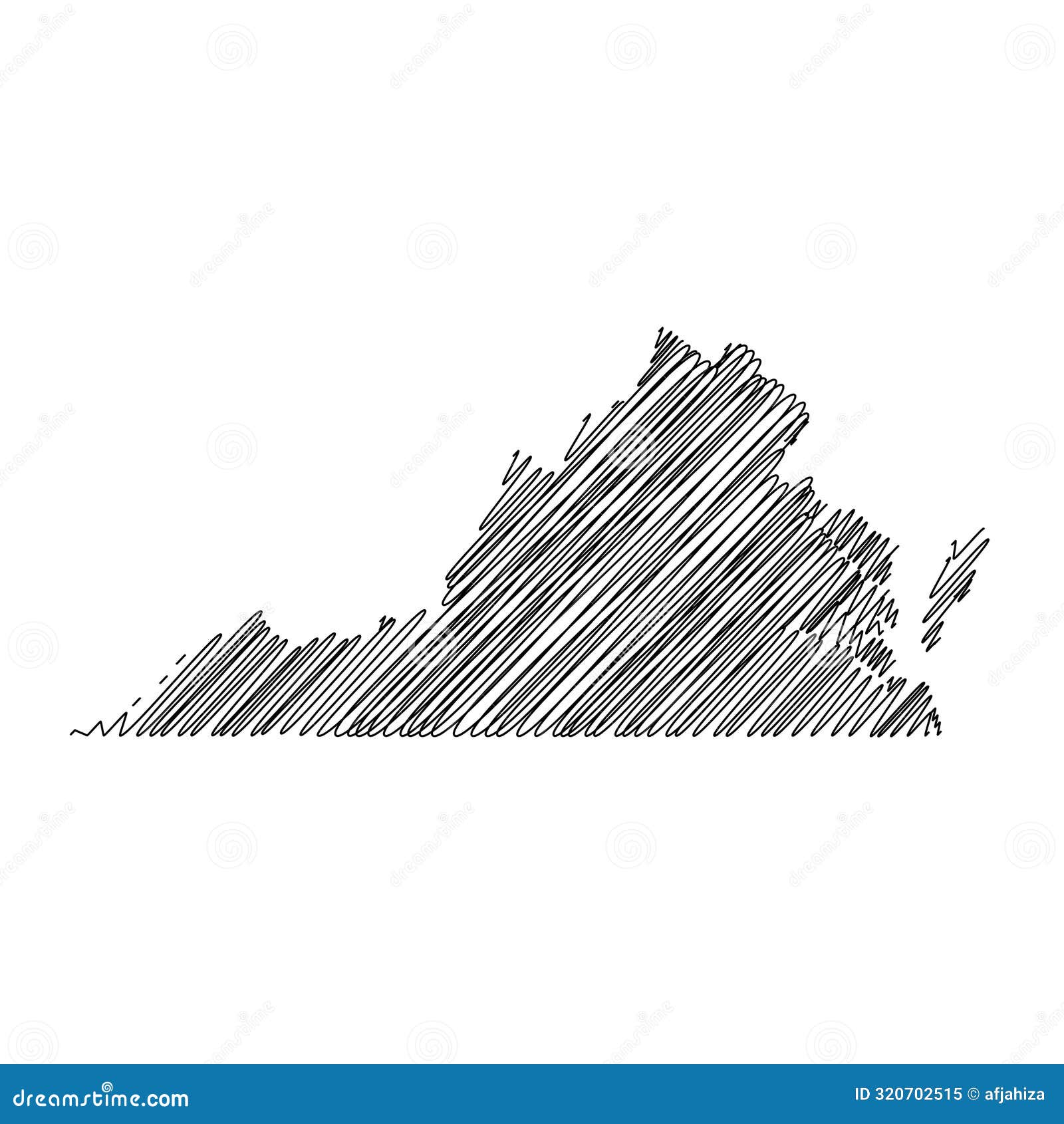 Virginia US State Thread Map Line Vector Illustration Stock Vector ...
