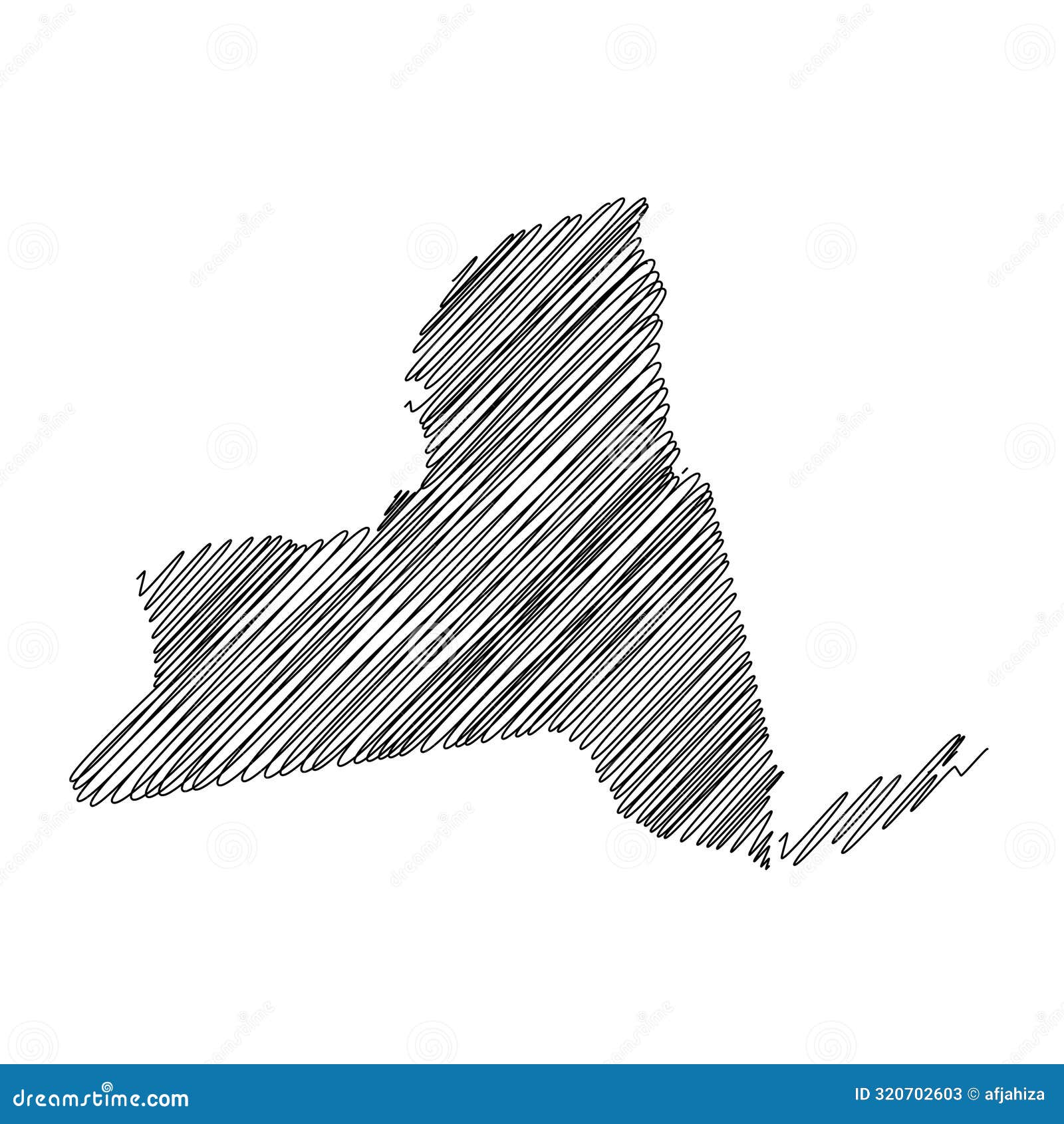New York US State Thread Map Line Vector Illustration Stock Vector ...