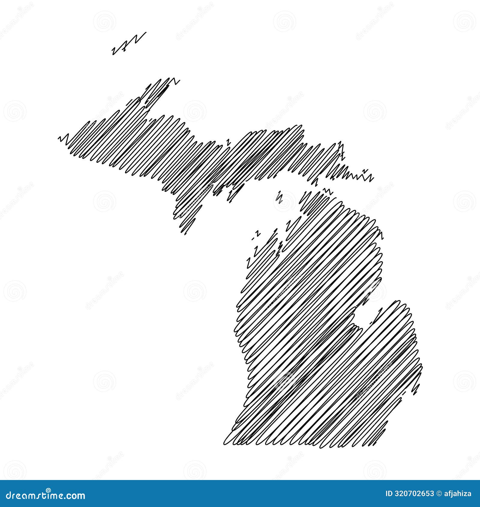 Michigan US State Thread Map Line Vector Illustration Stock Vector ...