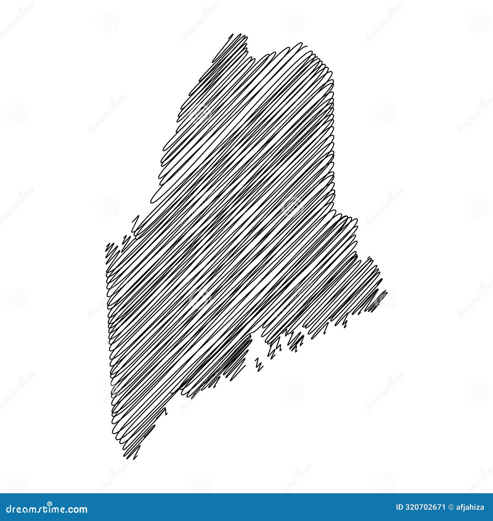 Maine US State Thread Map Line Vector Illustration Stock Vector ...