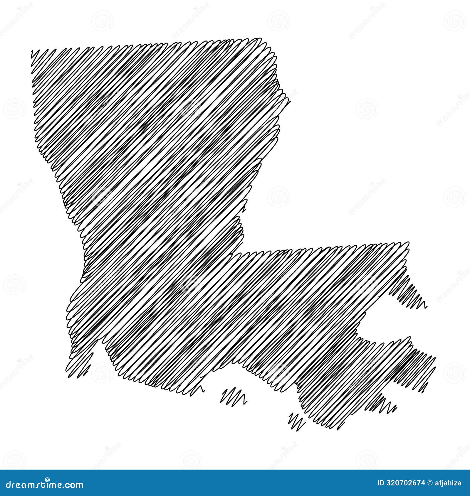 Louisiana US State Thread Map Line Vector Illustration Stock Vector ...