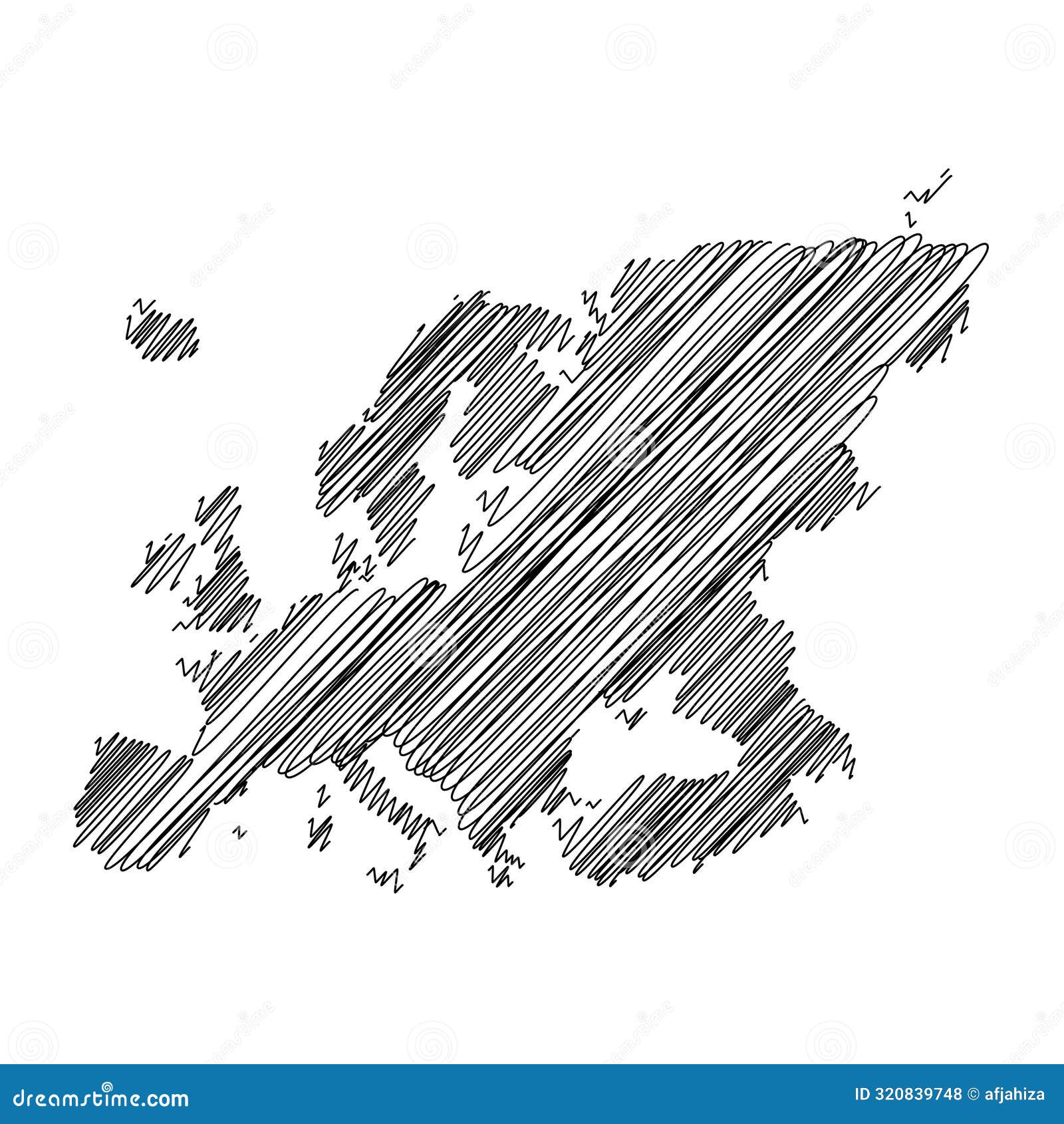 Europe Continent Thread Map Line Vector Illustration Stock Vector ...