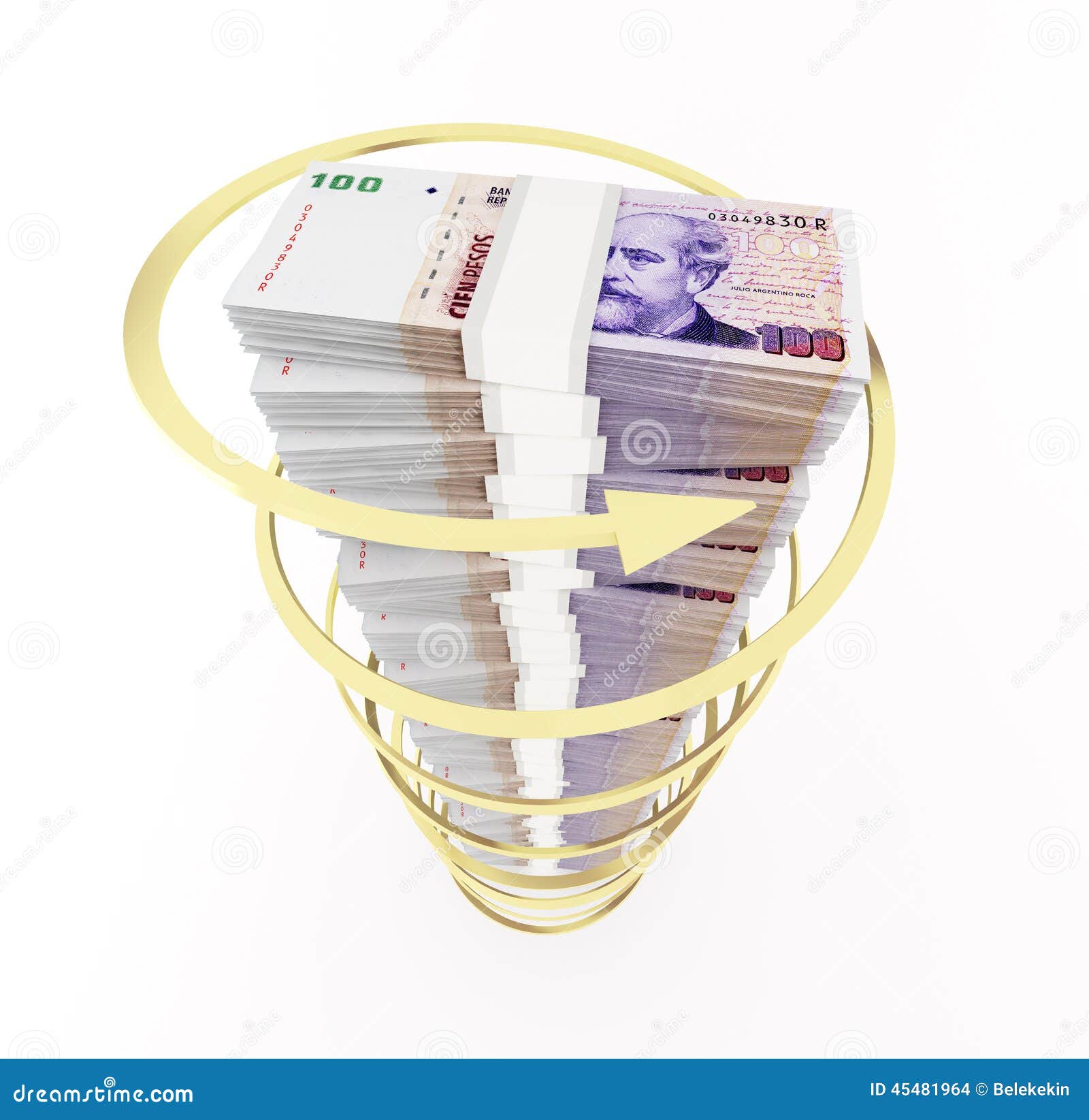 Argentine Peso Stack with Rising Arrow Stock Illustration ...