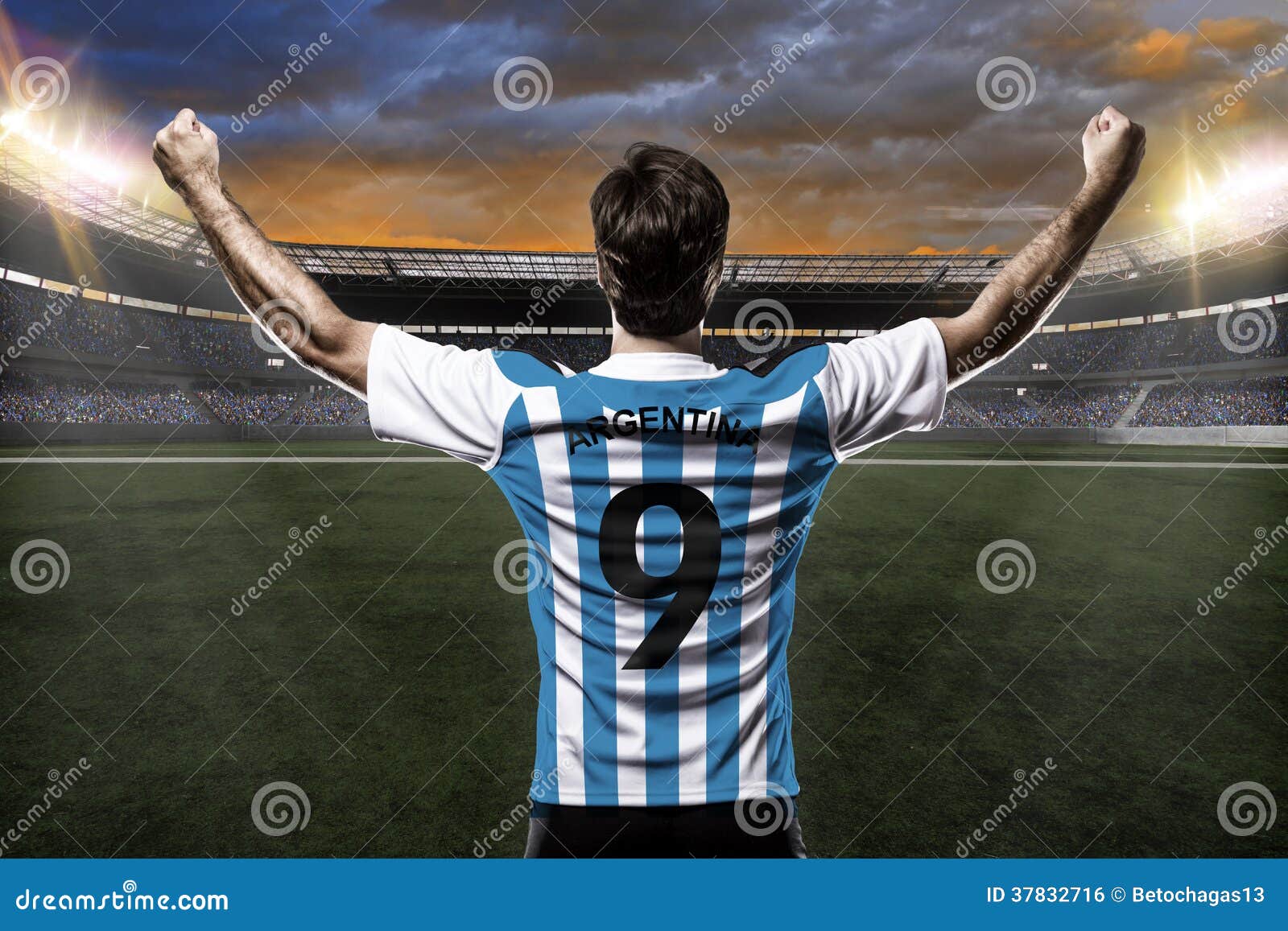 Argentinian soccer player stock photo. Image of power - 37832716
