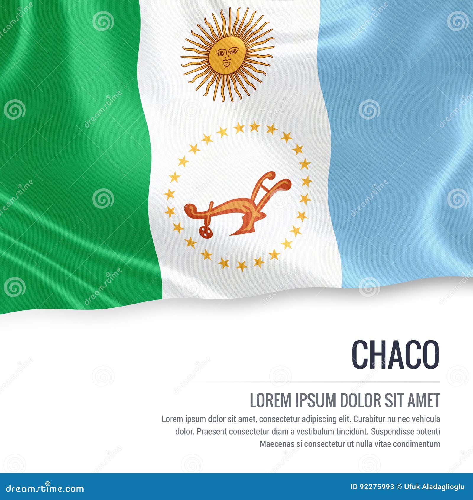 Chaco Flag Waving Vector Illustration On White Background. Flag Of ...
