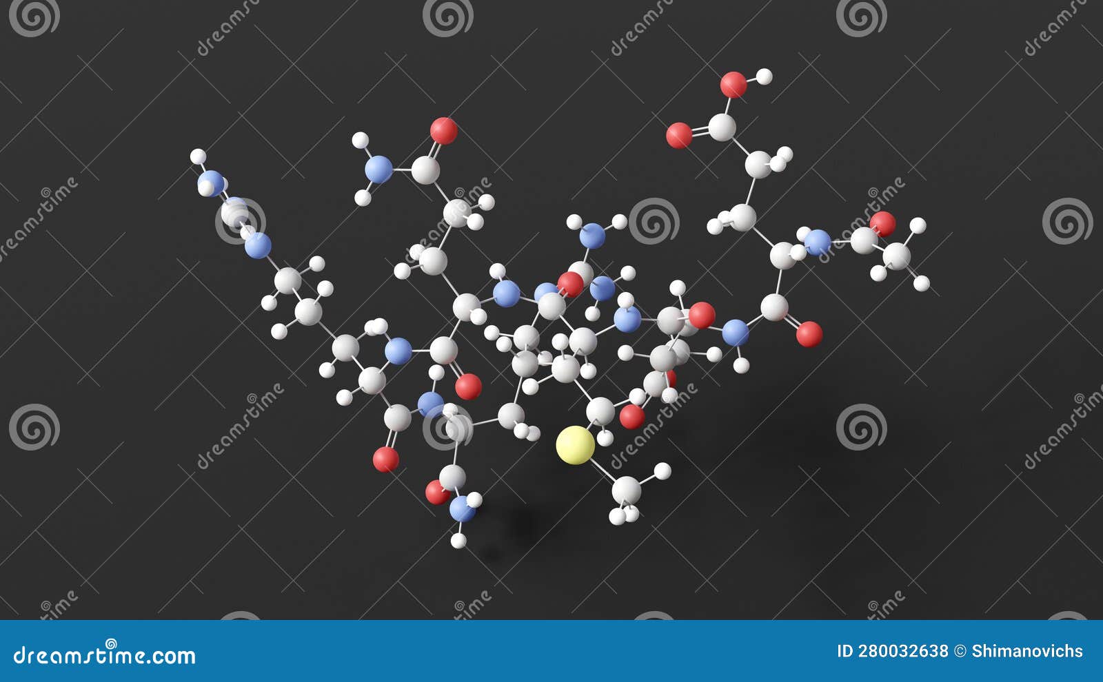 Argireline Molecule, Molecular Structure, Acetyl Hexapeptide-3, Ball ...