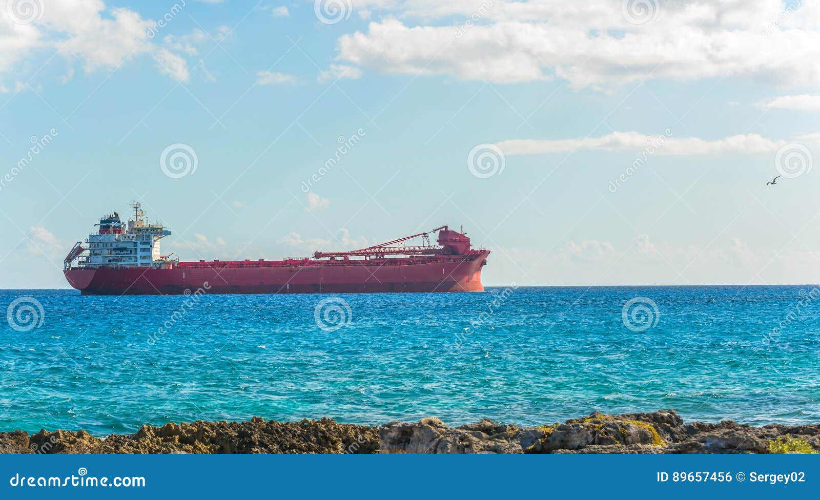 Argo Freight Ship in the Caribbean Sea. Freight Transportation Stock ...