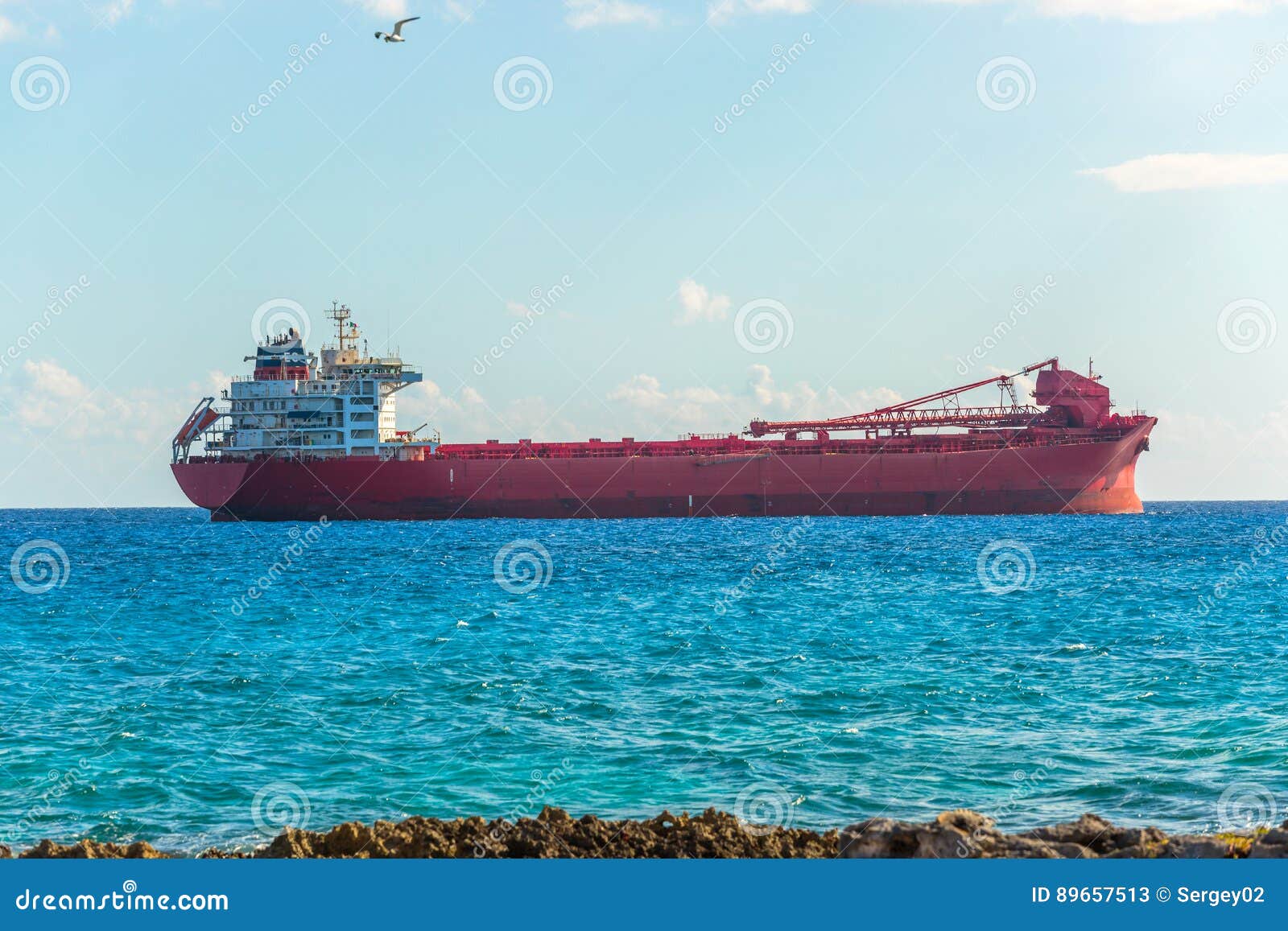 Argo Freight Ship in the Caribbean Sea. Freight Transportation Stock ...