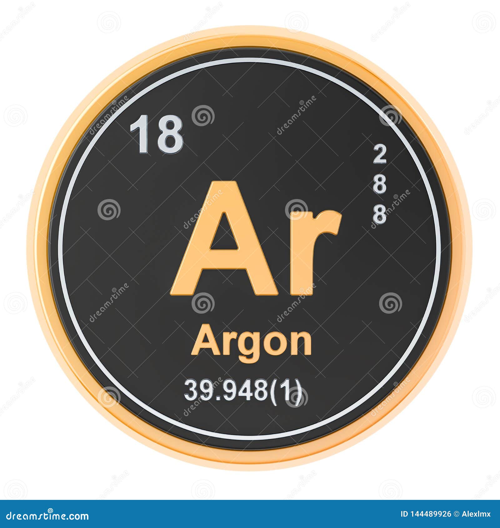 Argon, 3D Rendering Background Of Cubes Of Symbols Of The Elements Of ...