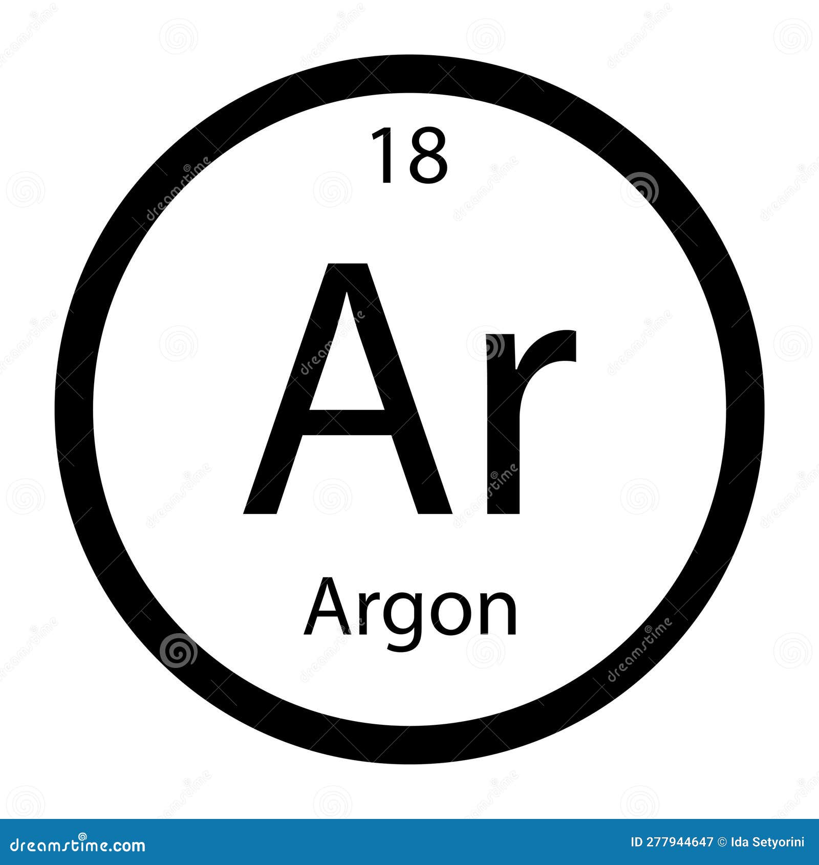 Argon Ar Chemical Element Icon. the Chemical Element of the Periodic ...