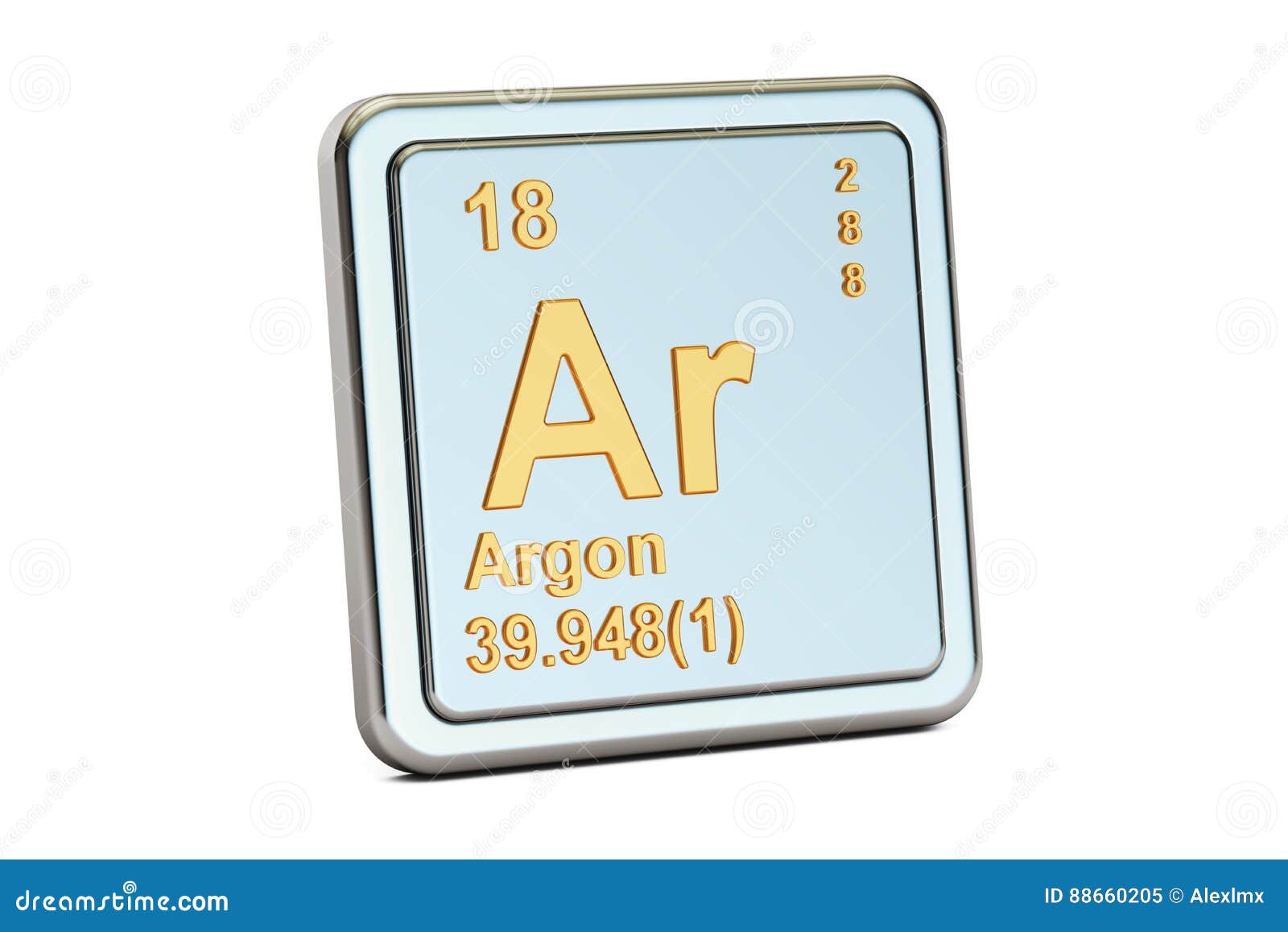 Argon Ar, Element Symbol From Periodic Table Series Royalty-Free Stock ...