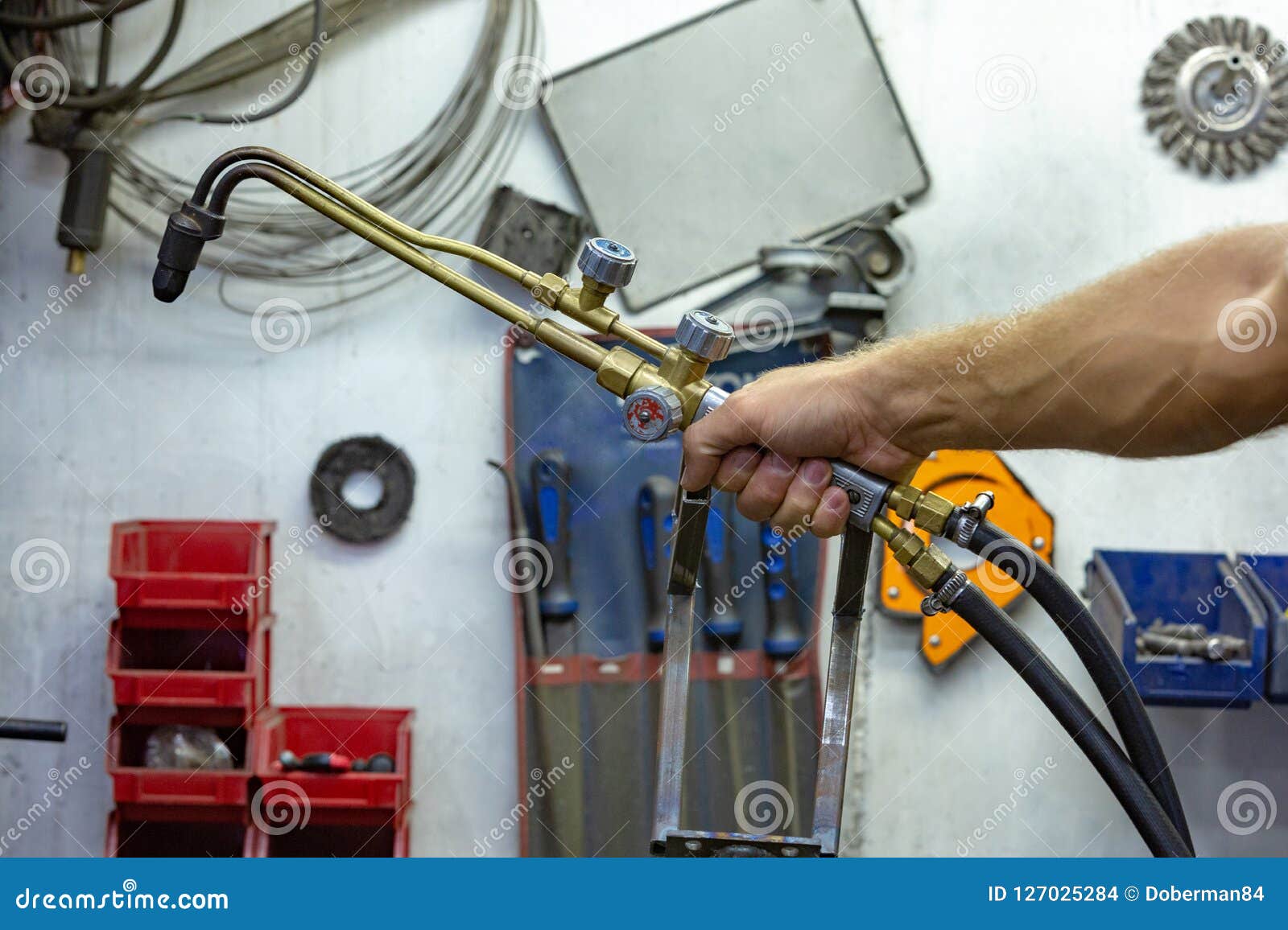 Argon Arc Welding, Inert Gas Shielded Arc Welding in a Workshop Stock ...