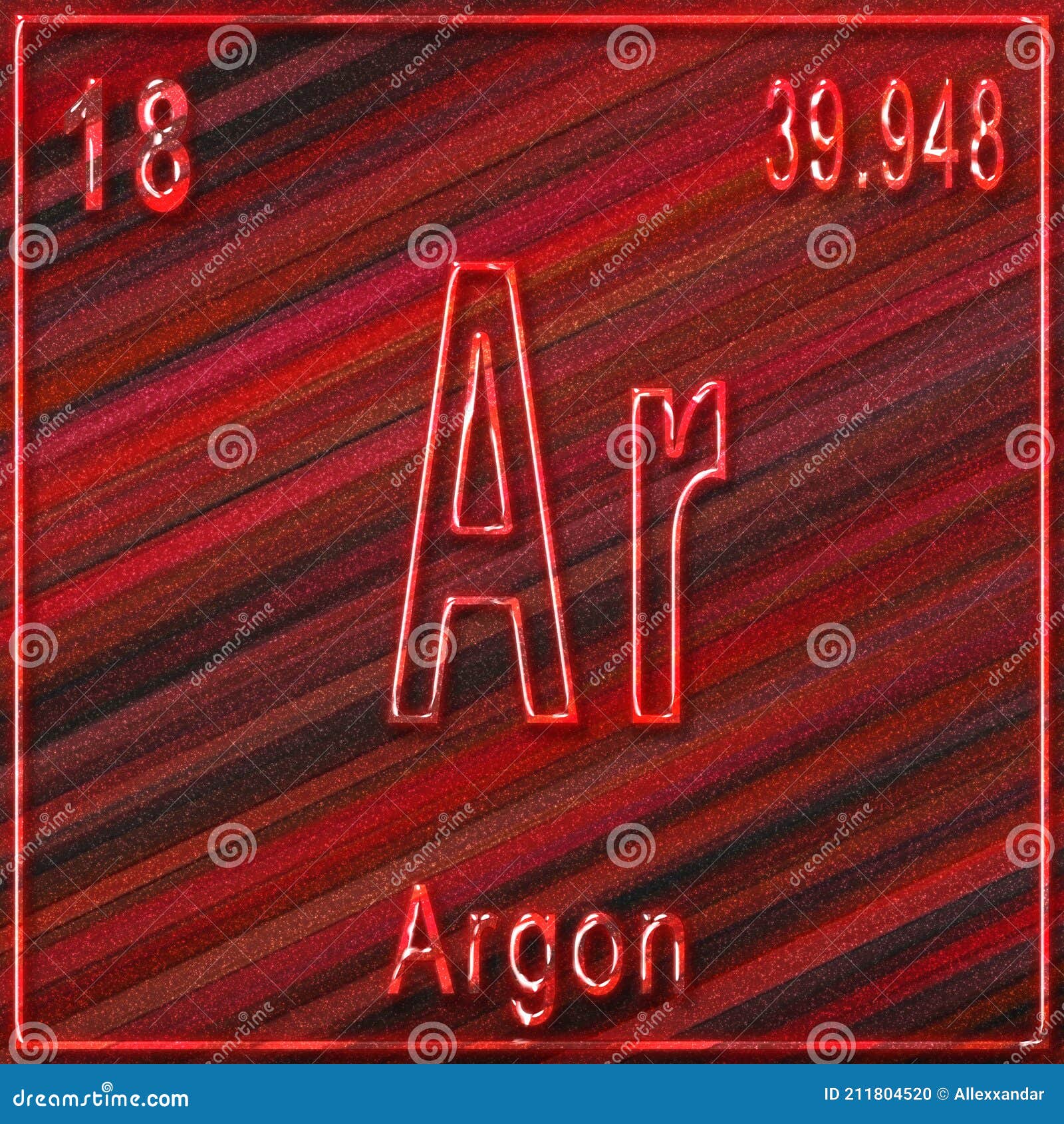 Argon Chemical Element, Sign with Atomic Number and Atomic Weight Stock ...