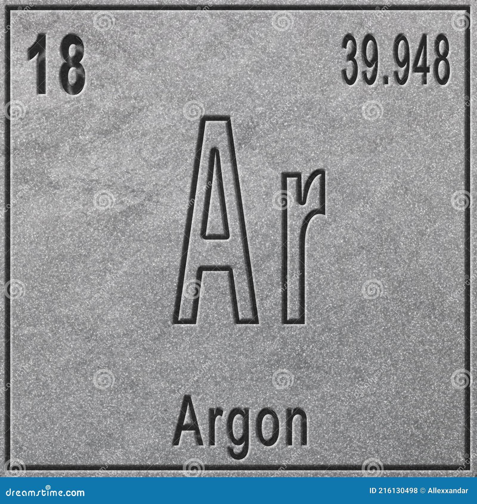 Argon Chemical Symbol As In The Periodic Table Royalty-Free Cartoon ...
