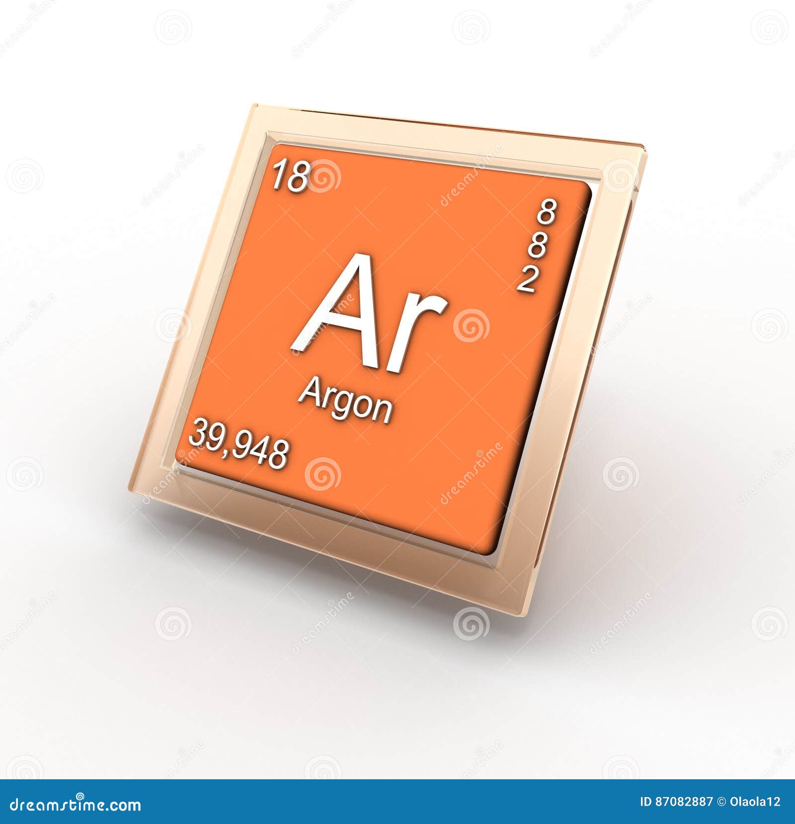 Argon Chemical Element Sign Stock Illustration - Illustration of bright ...