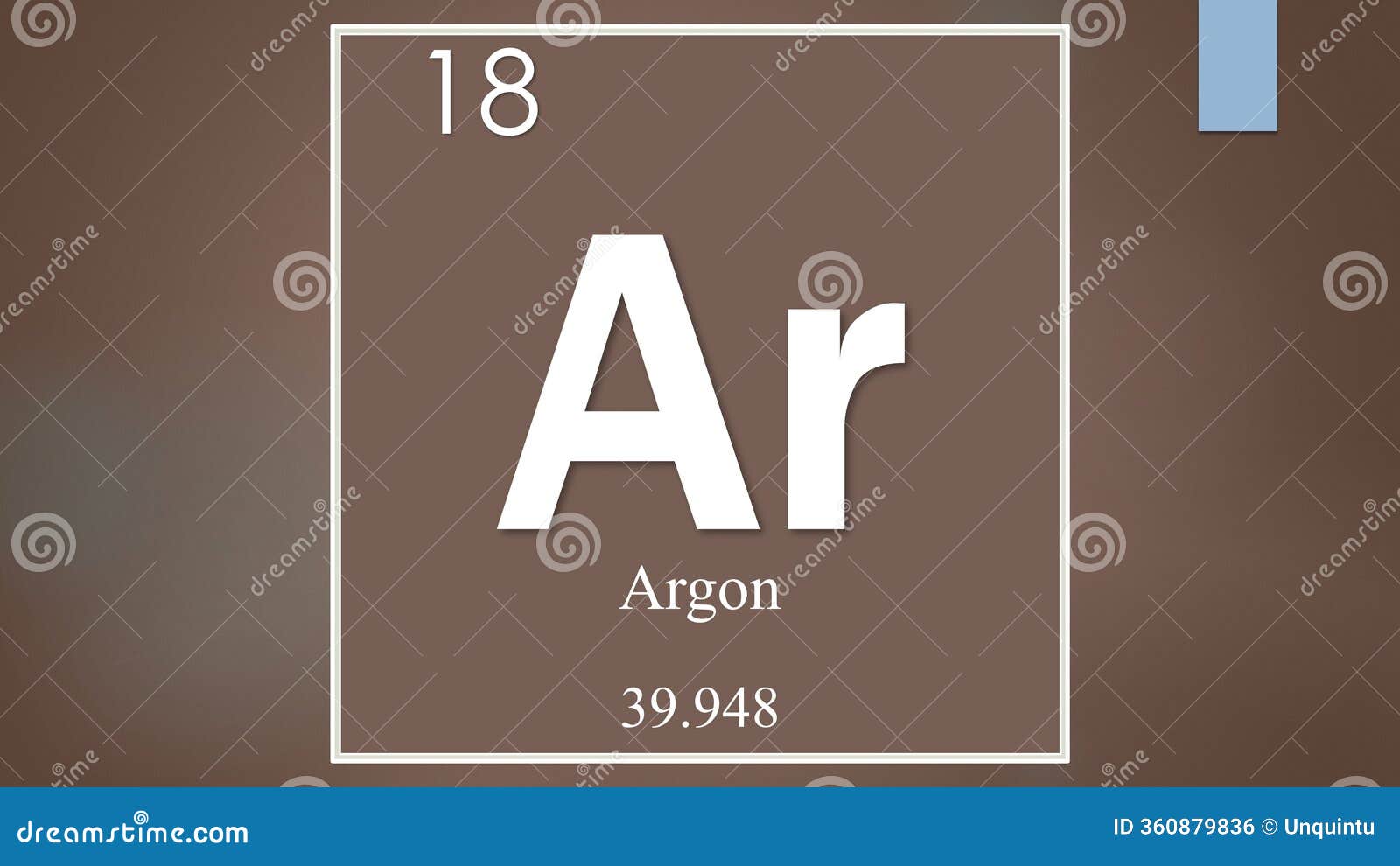 Argon Chemical Element Symbol on Brown Simple Background Stock ...