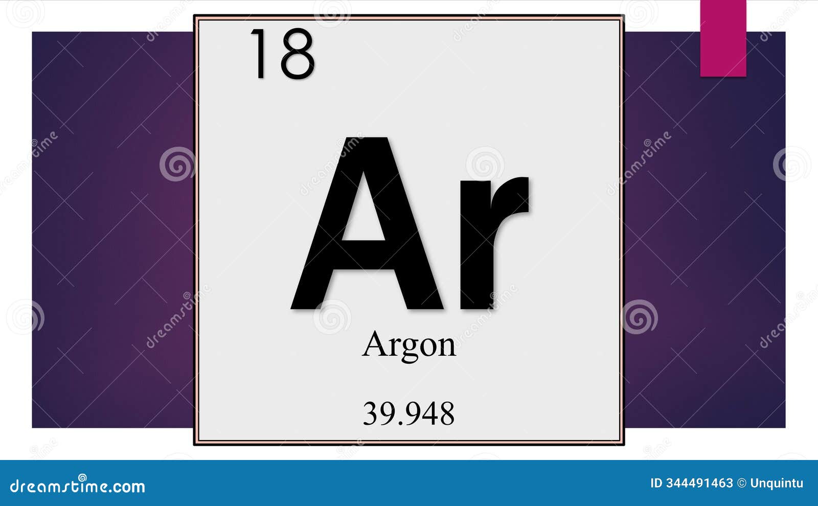 Argon Chemical Element Symbol on Purple Abstract Background Stock ...