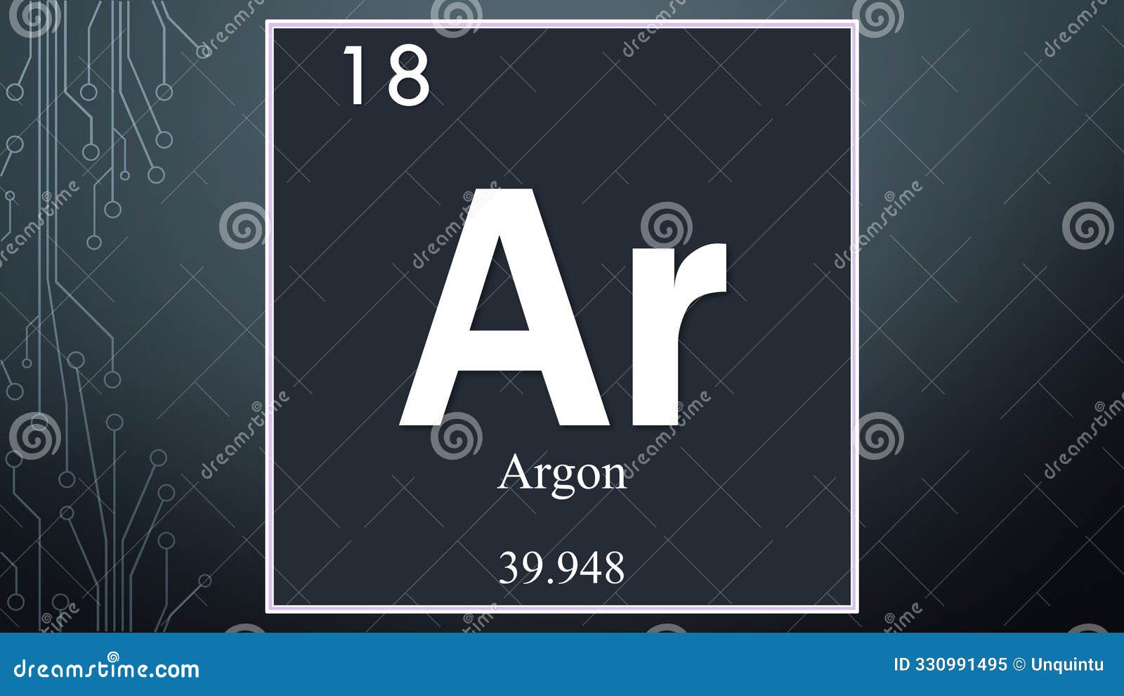 Argon Chemical Element Symbol on Dark Abstract Background Stock ...