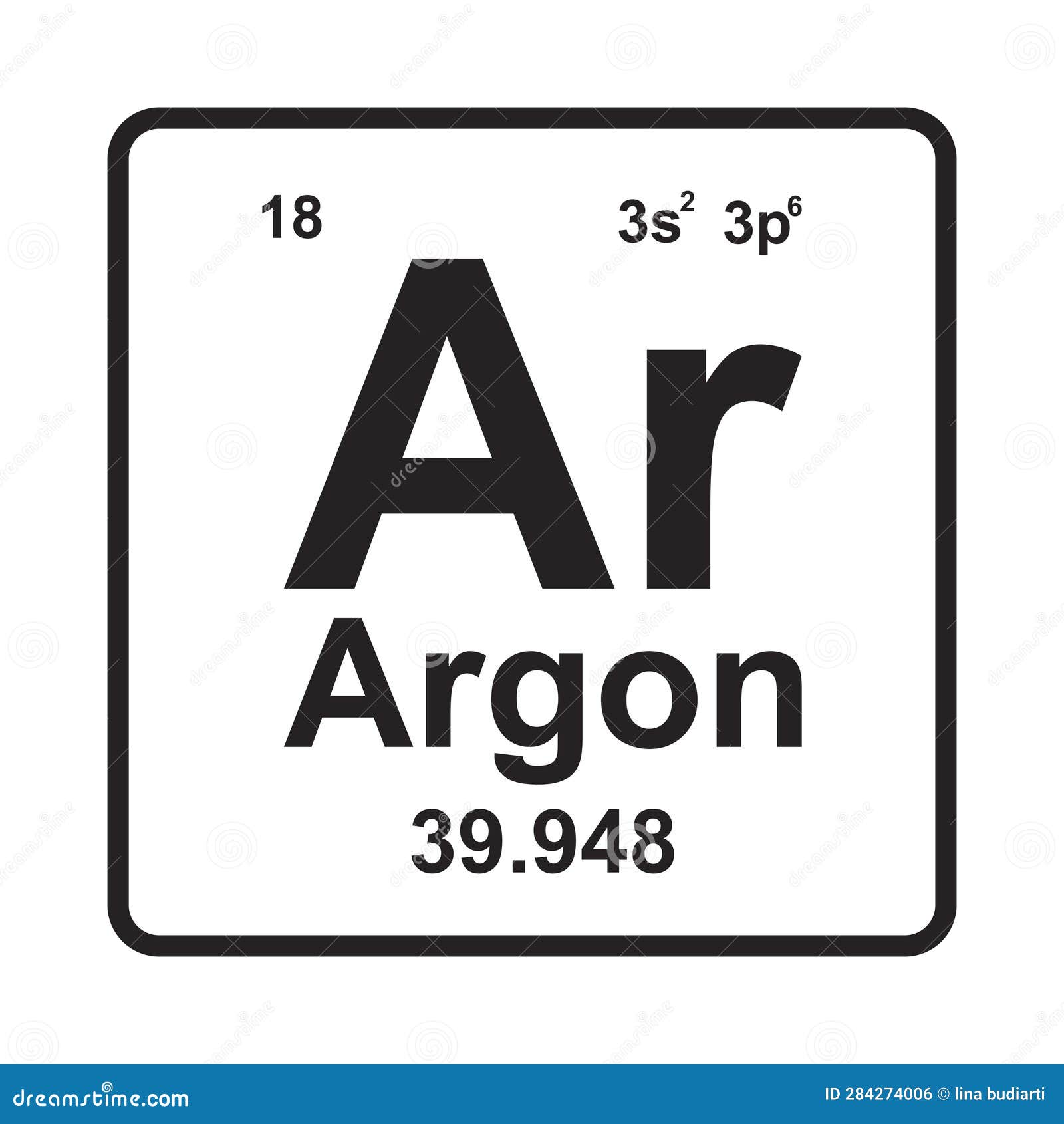 Argon element icon stock vector. Illustration of science - 284274006